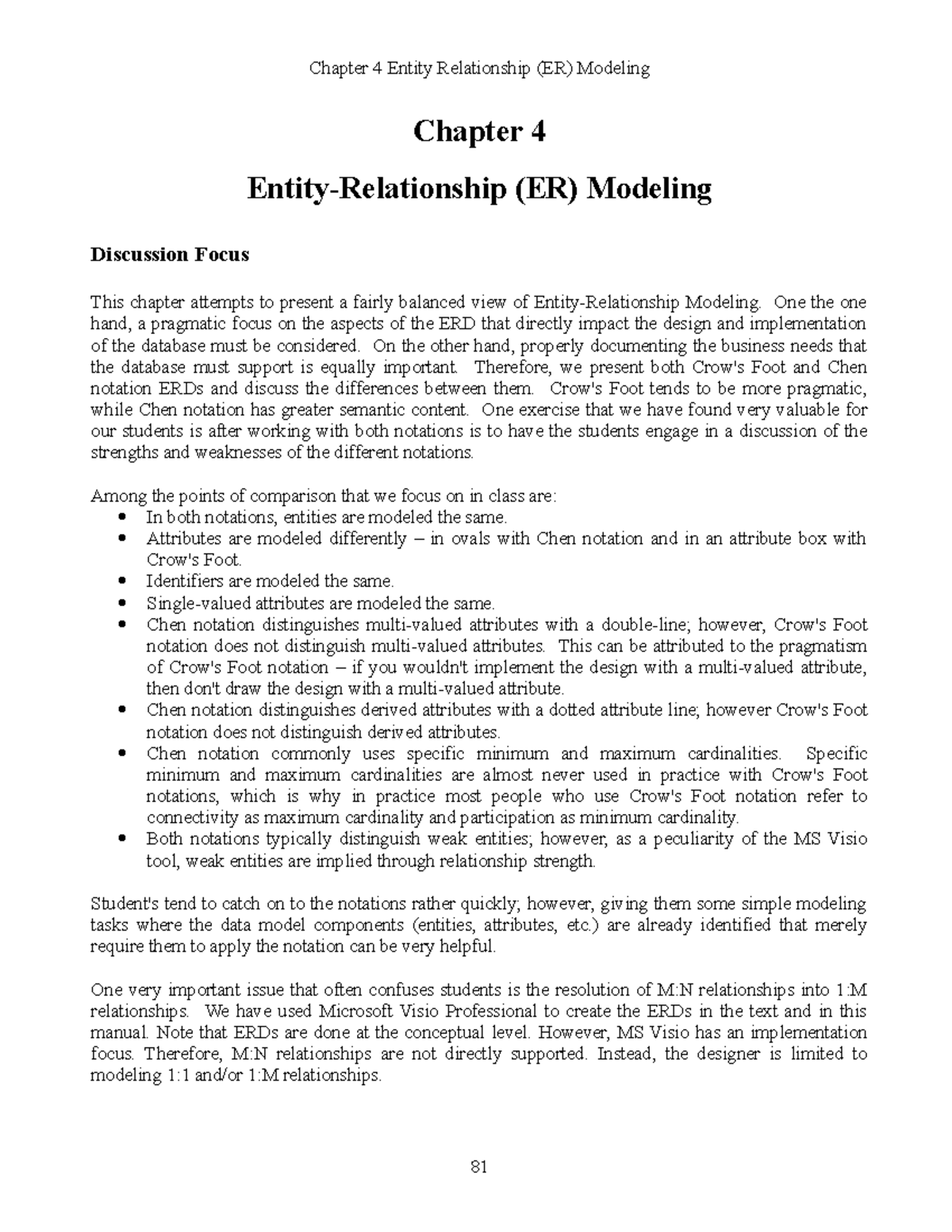 IM Ch04 Entity Relationship Modeling Ed10 - Chapter 4 Entity-Relationship (ER) Modeling ...