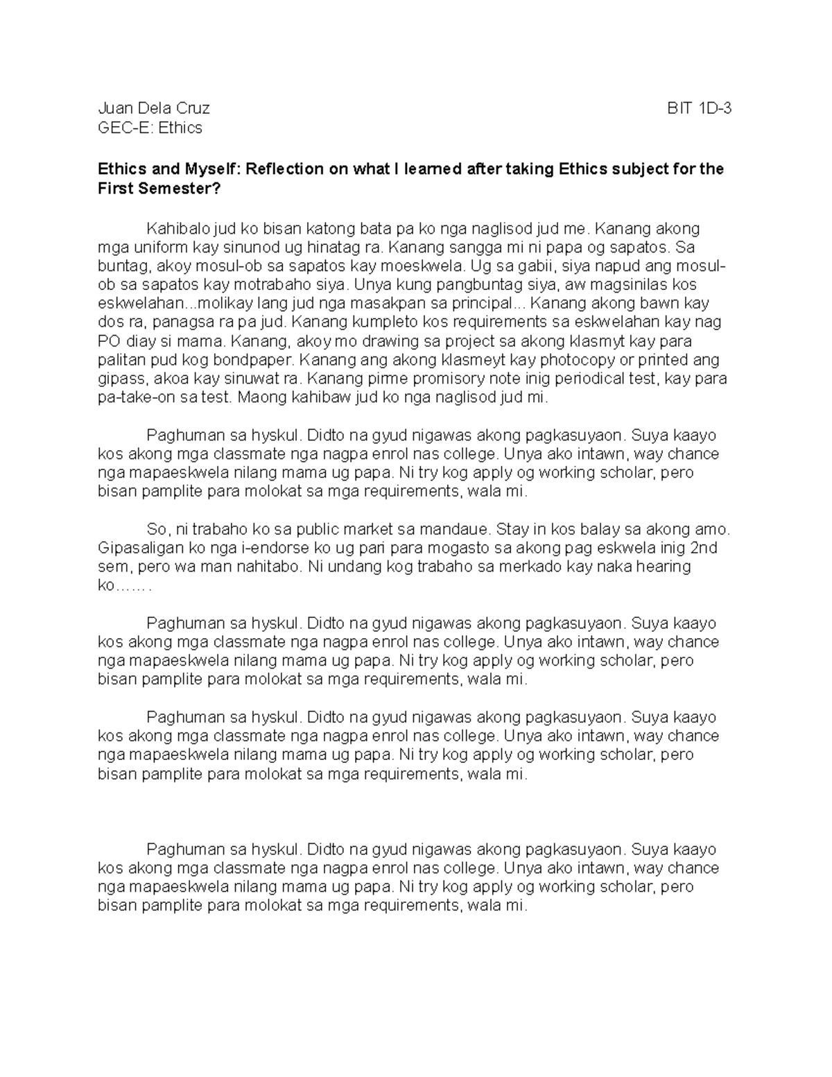 Final- Project- Reflection- Format - Juan Dela Cruz BIT 1D- GEC-E ...