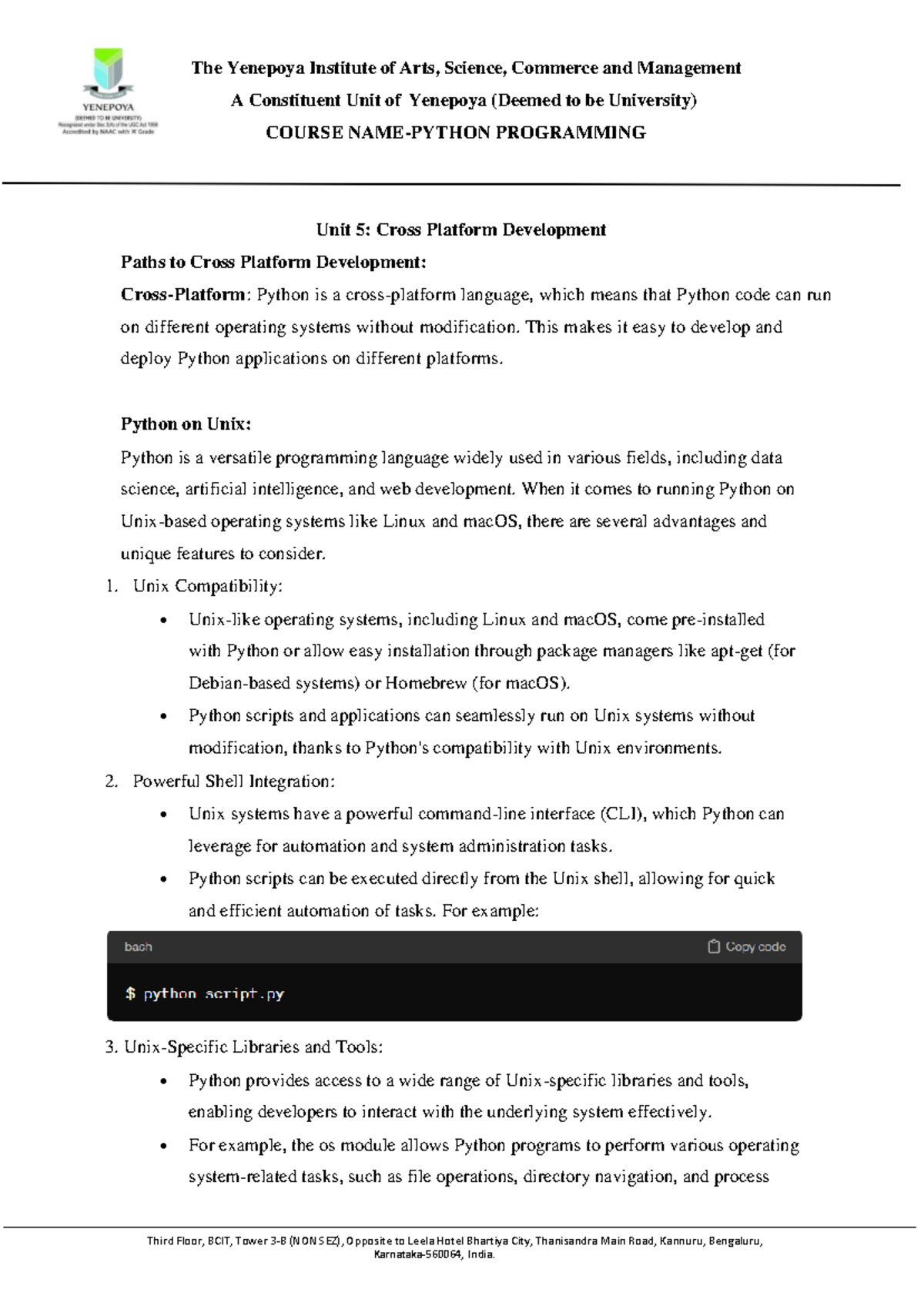 Cross platform Problems - Third Floor, BCIT, Tower 3 - B (NON SEZ ...