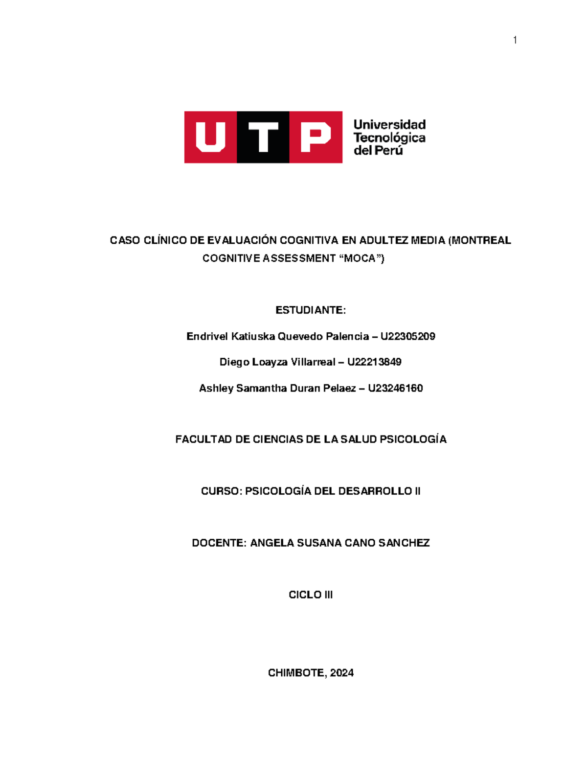 TEST DE MOCA - CASO CLÍNICO DE EVALUACIÓN COGNITIVA EN ADULTEZ MEDIA ...