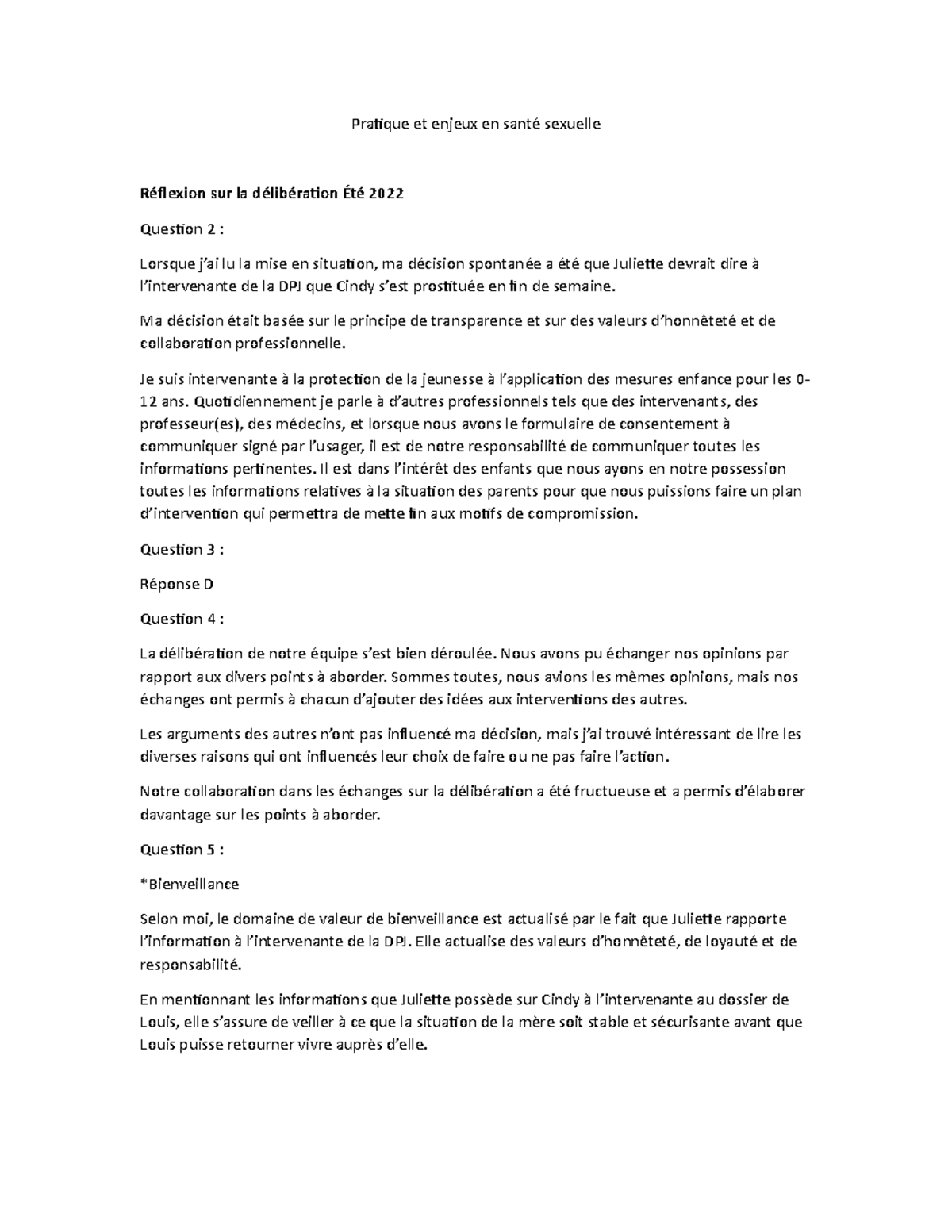 Pratique Et Enjeux En Santé Sexuelle Reflexion Deliberation Sex 1002 Pratique Et Enjeux En