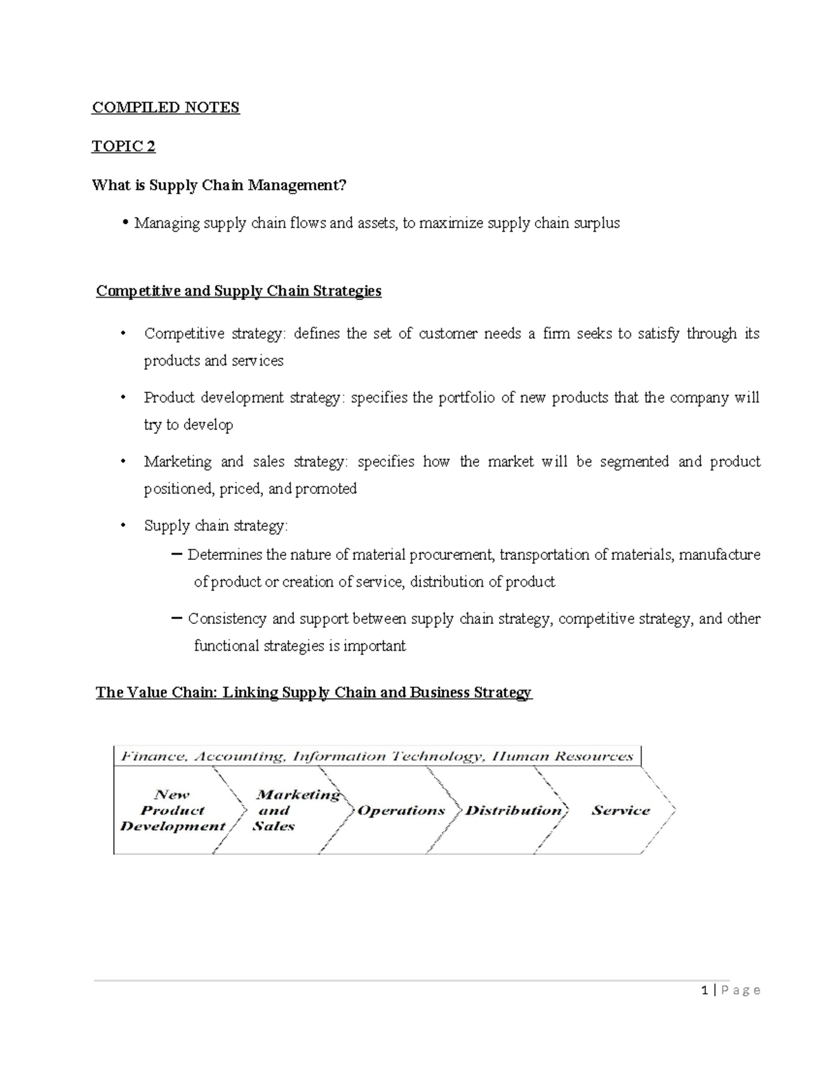 Copy1-Compiled Supply Chain Notes - COMPILED NOTES TOPIC 2 What is ...