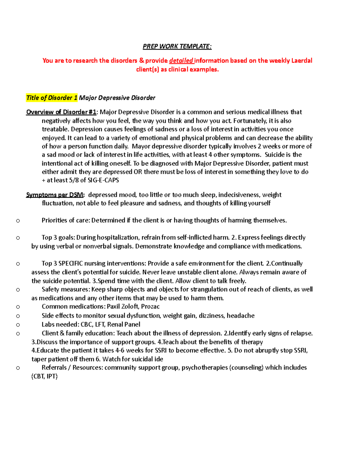 PREP WORK Template-week 2 - PREP WORK TEMPLATE: You are to research the ...