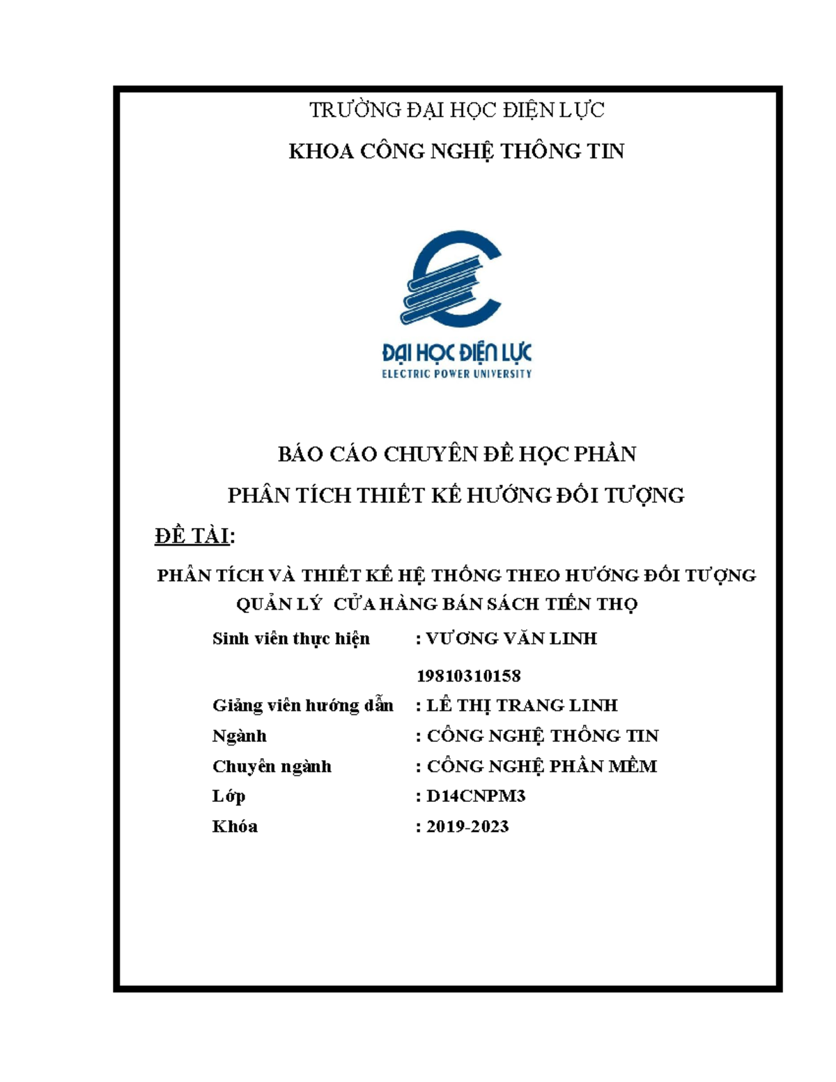 123doc-phan-tich-thiet-ke-huong-doi-tuong-quan-ly-ban-sach - TRƯỜNG ĐẠI HỌC ĐIỆN LỰC KHOA CÔNG ...