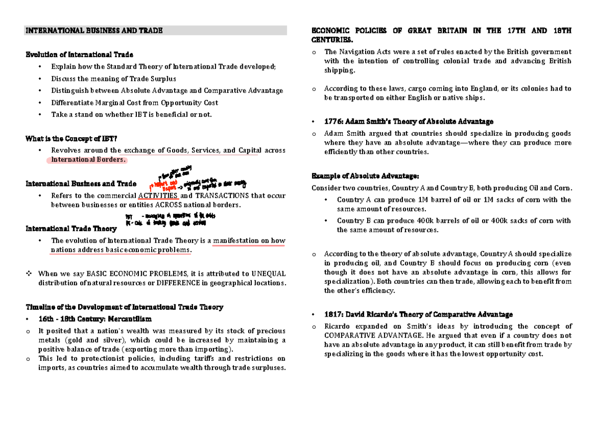 International Business AND Trade - INTERNATIONAL BUSINESS AND TRADE ...