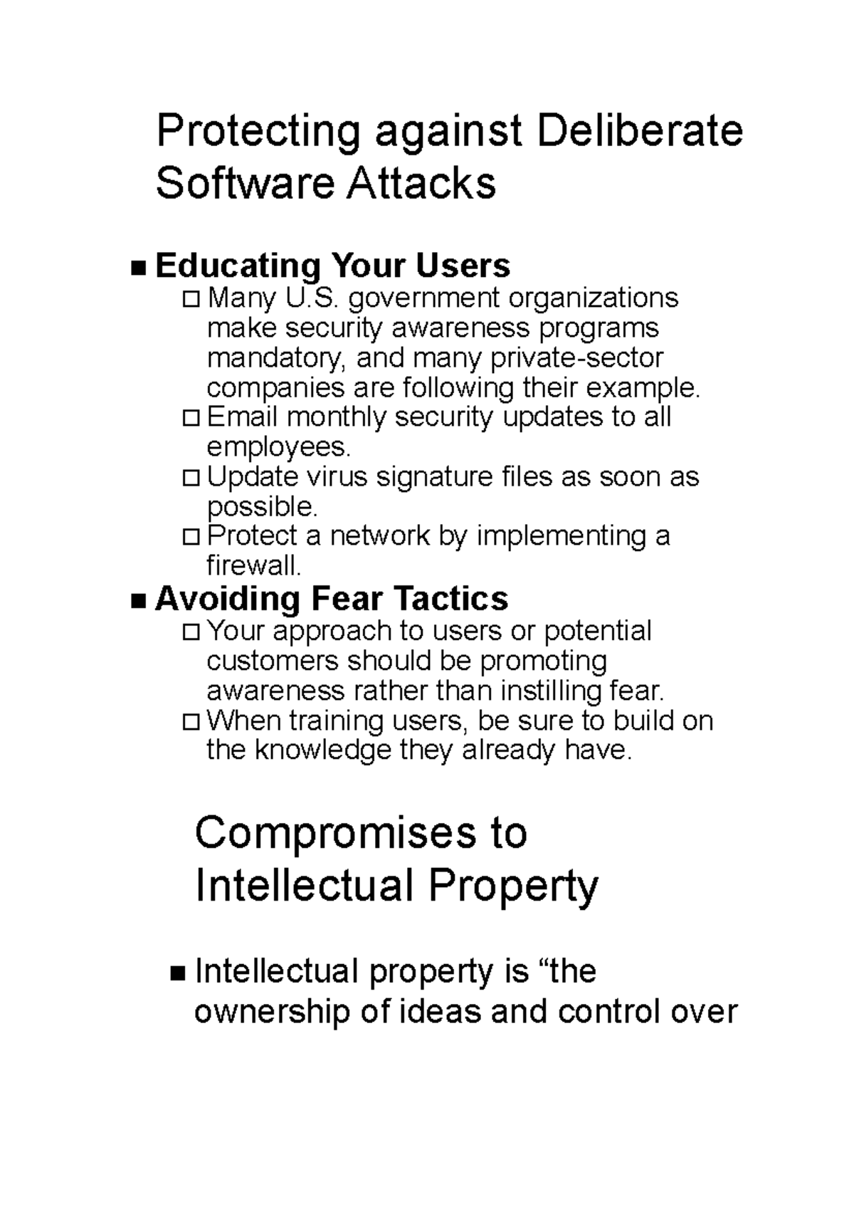 Protecting against Deliberate Software Attacks - Protecting against Deliberate Software Attacks ...