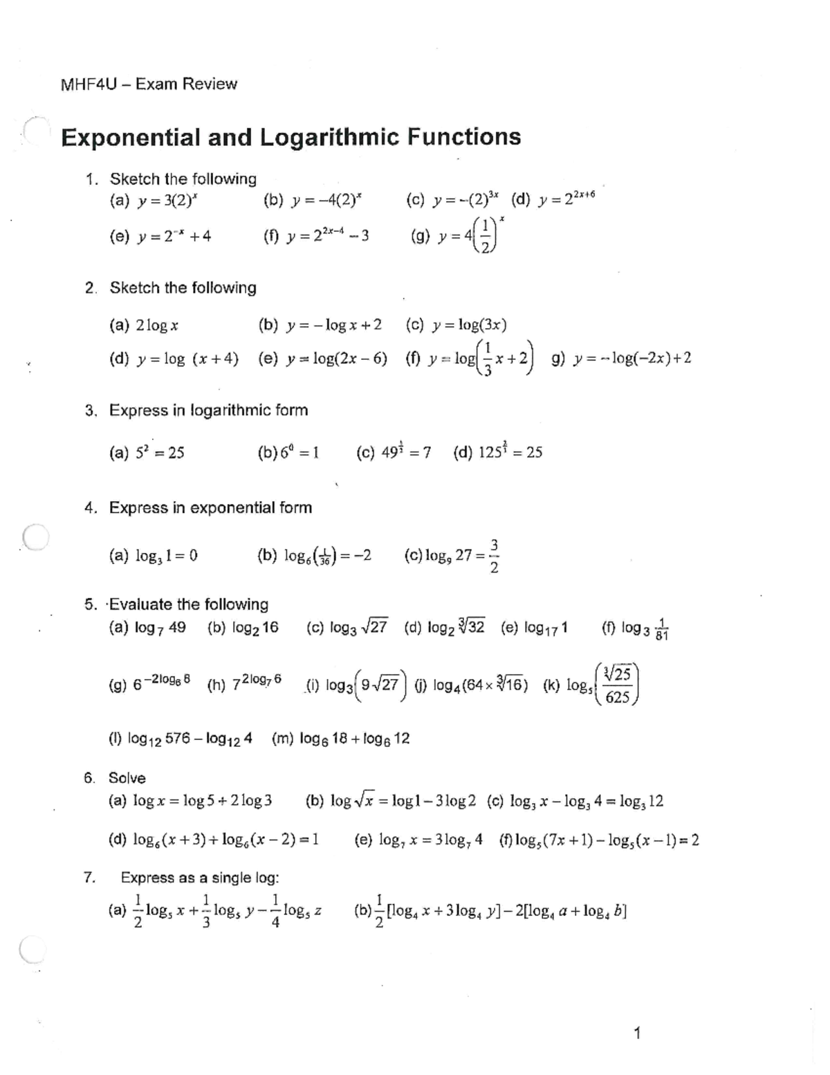 Final Review Exp Logs - Math 2270 - Studocu