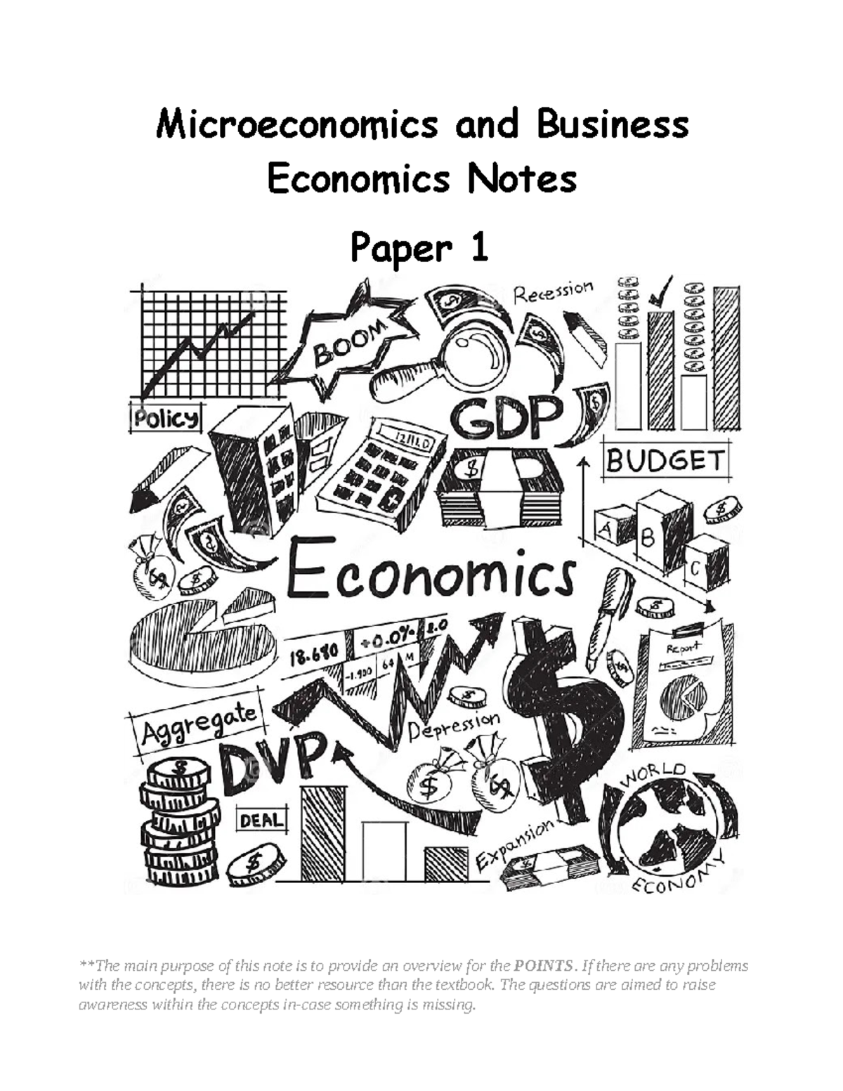 Economics P1 Notes - Microeconomics and Business Economics Notes Paper ...