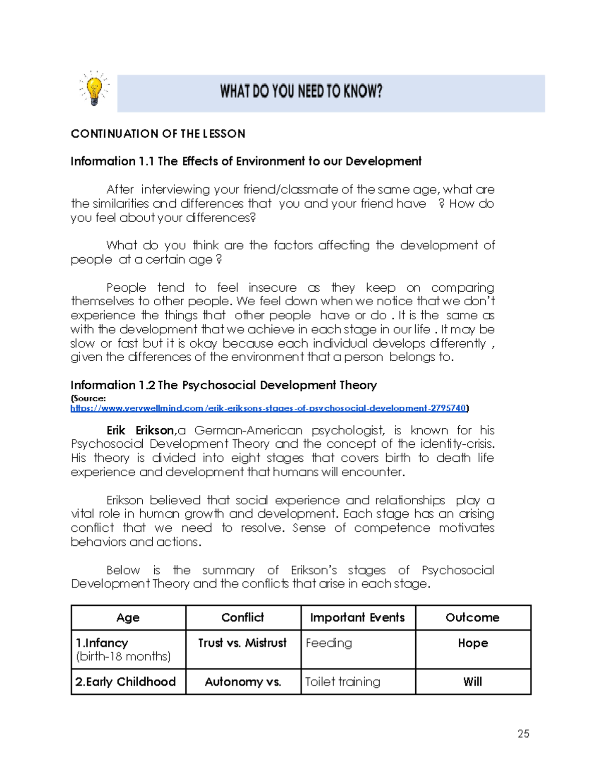 Continuation OF THE Lesson - CONTINUATION OF THE LESSON Information 1 ...
