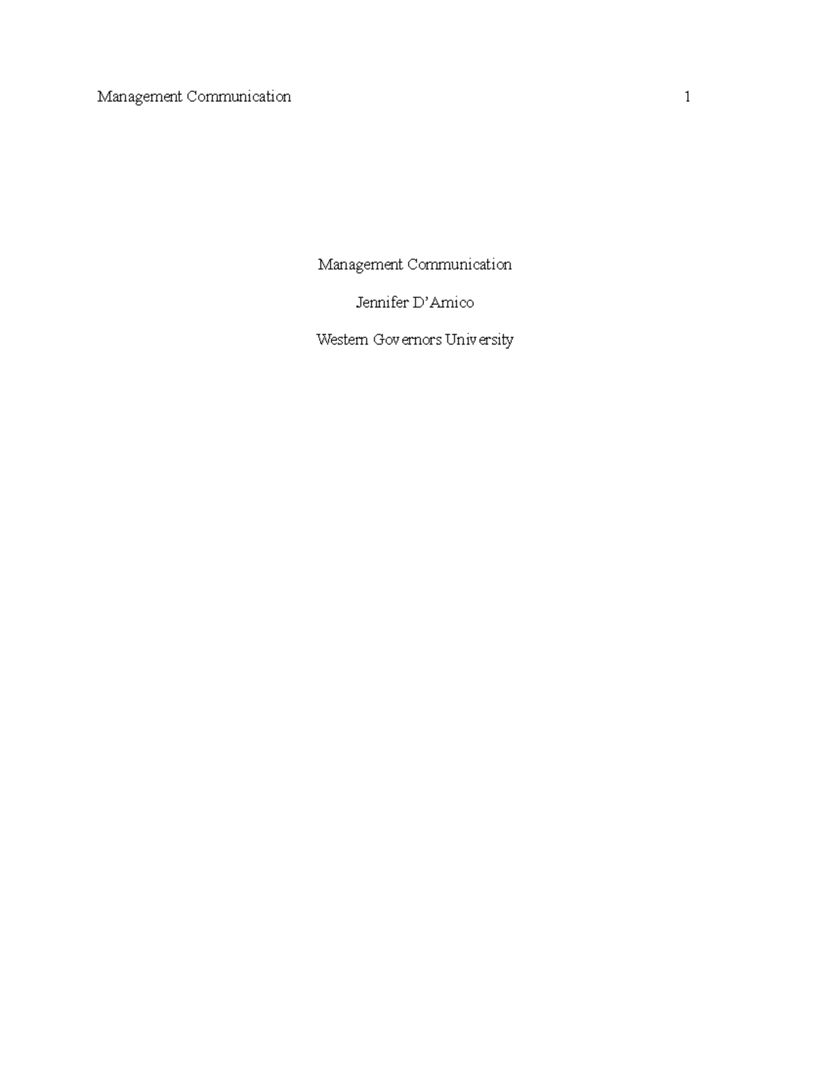 C204 Task1 - C204- Passed - Management Communication Jennifer D’Amico ...