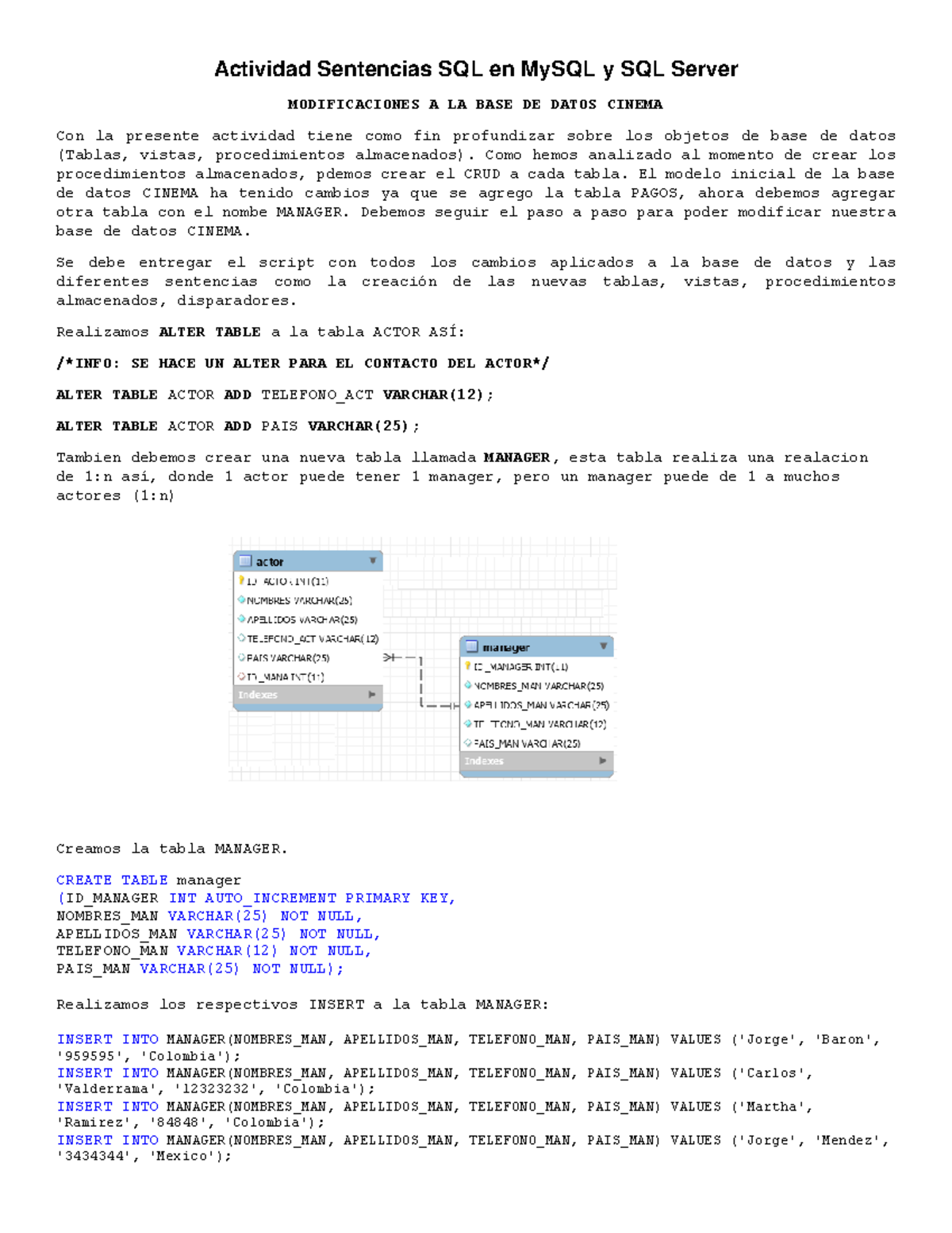 Actividad Final Modelo Base de Datos - Actividad Sentencias SQL en MySQL y SQL Server ...