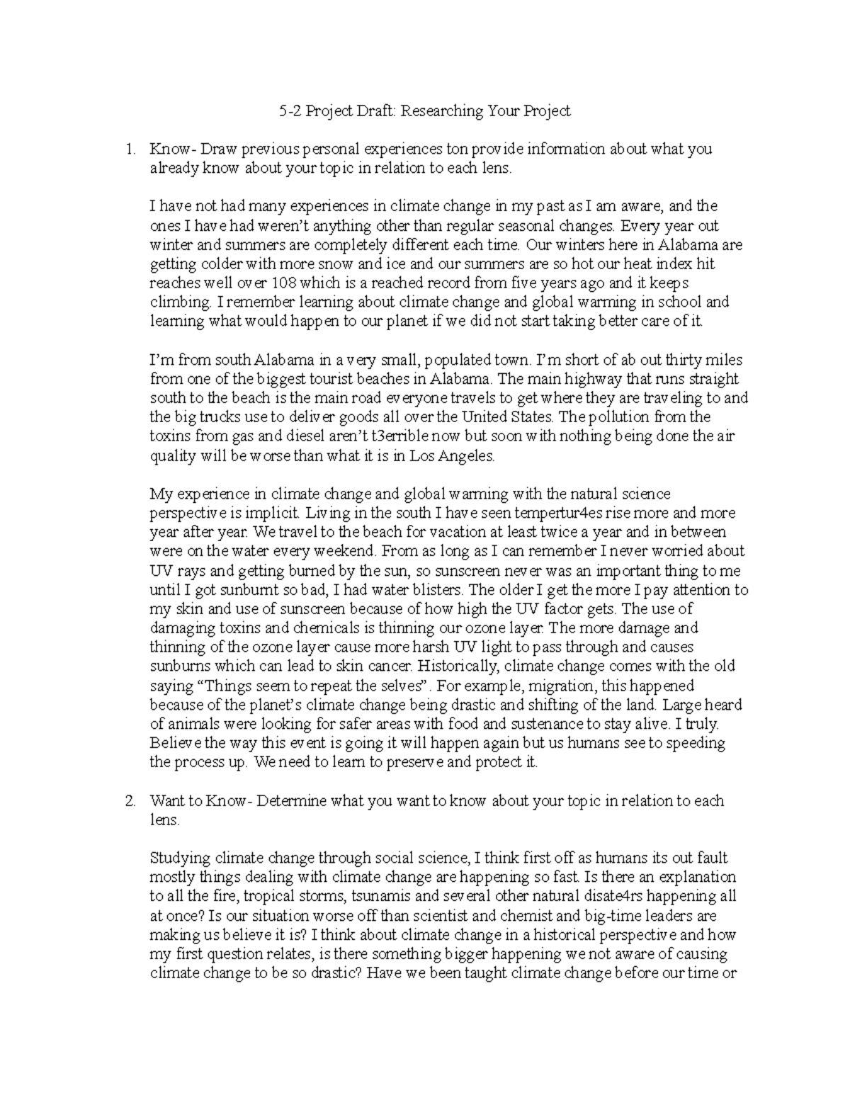 5-2 redo - assignment submit - 5-2 Project Draft: Researching Your ...