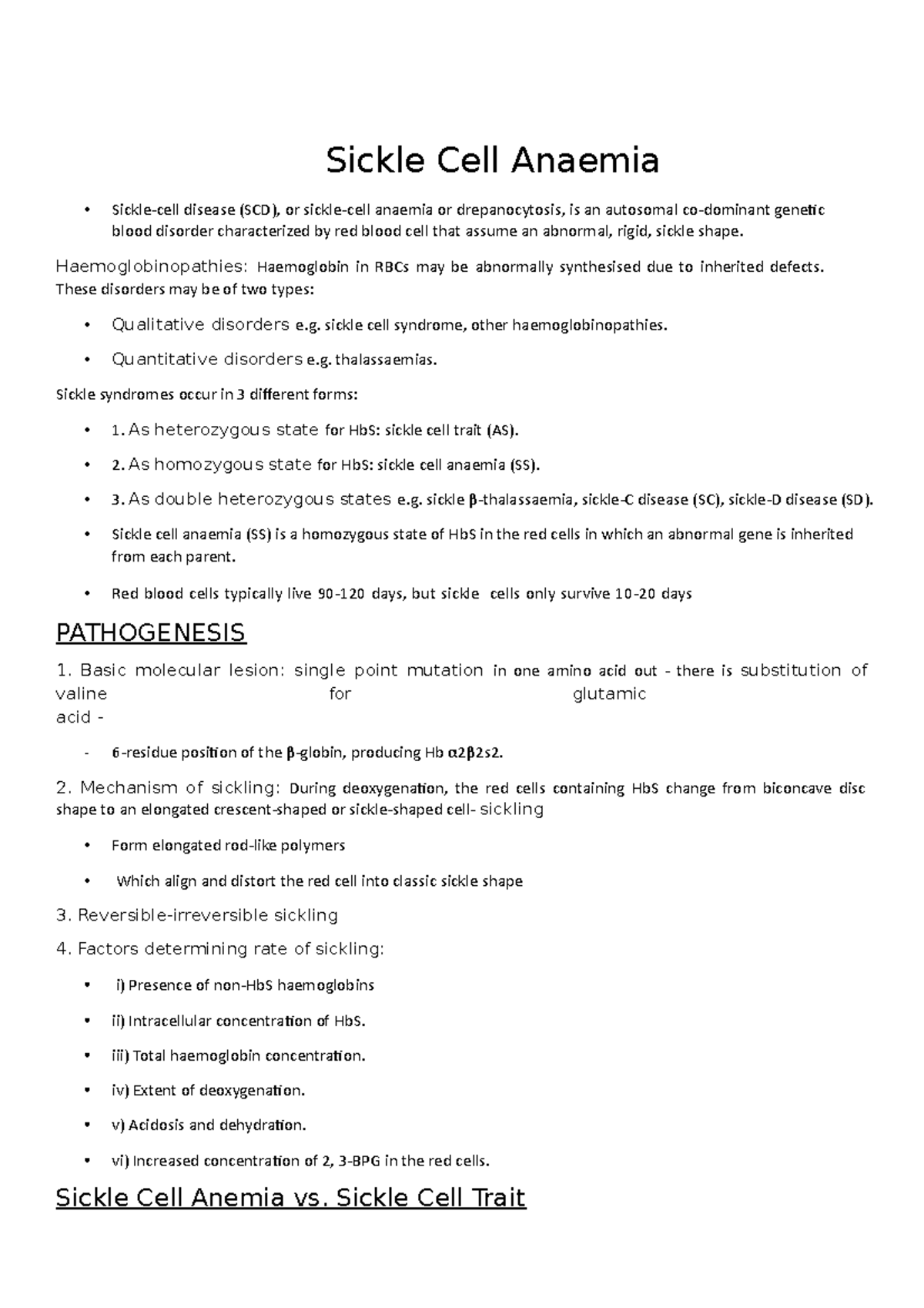 Chapter - 35 Sickle cell anaemia - Sickle Cell Anaemia Sickle-cell ...