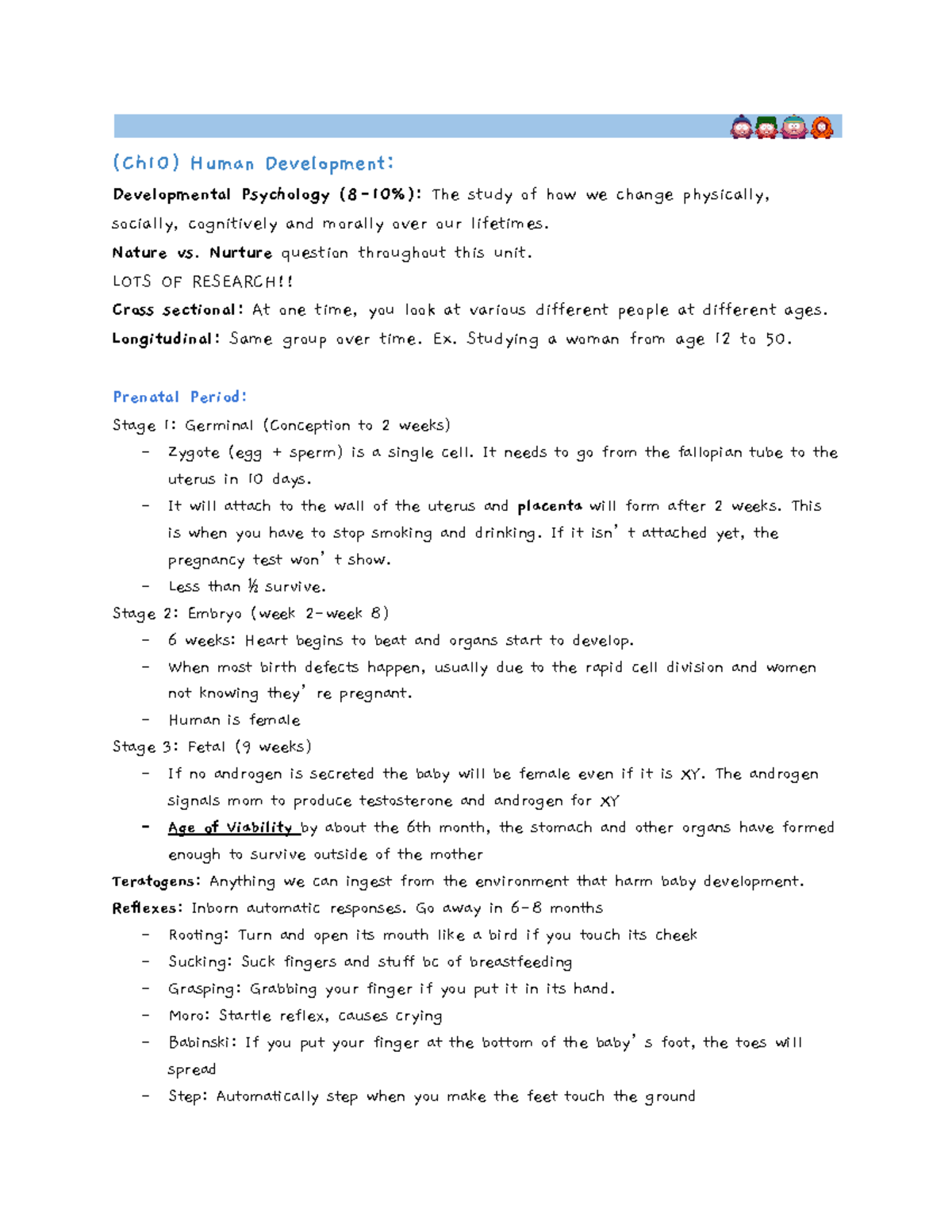 CH 10 Human development (AP Psych) - (Ch10) Human Development ...