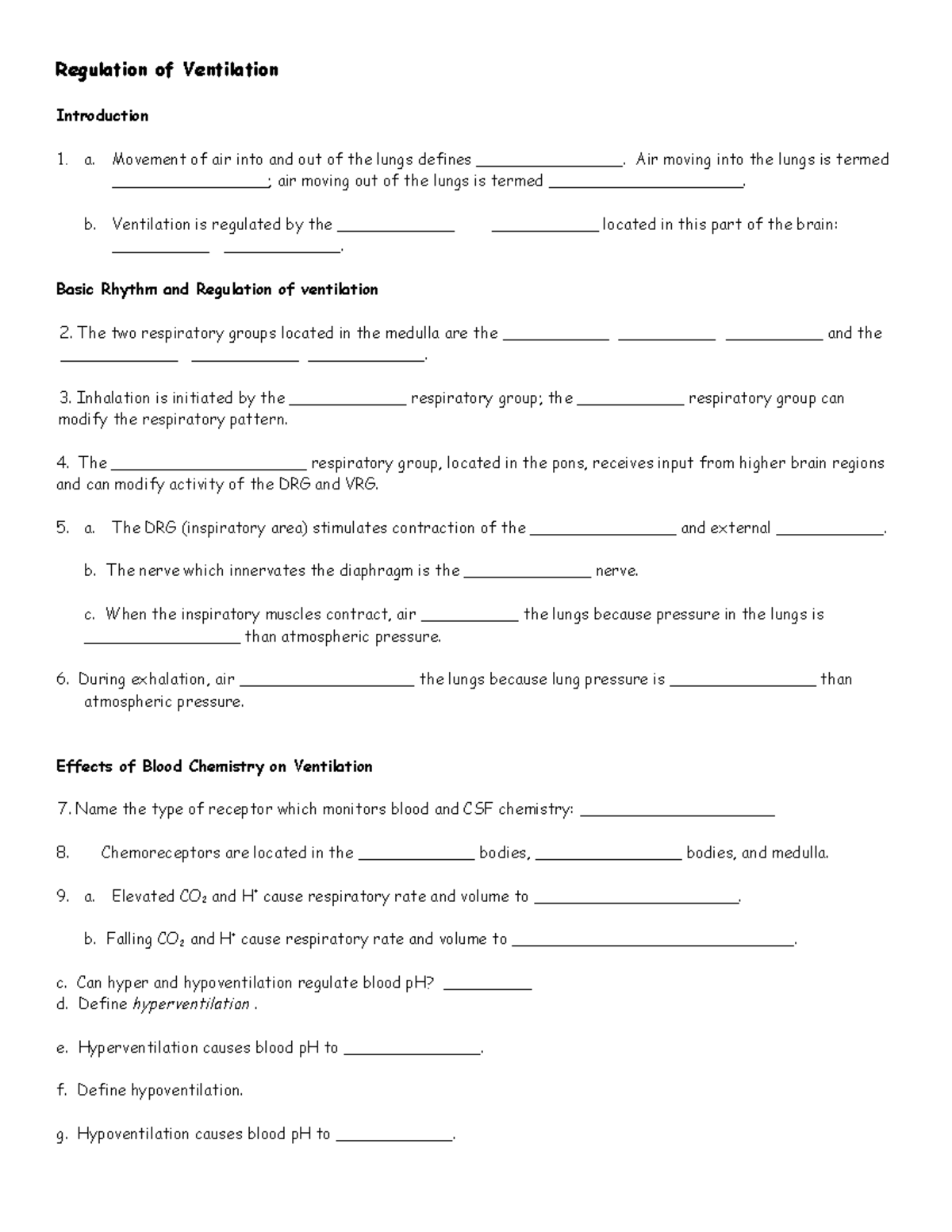 Ch 23 ventilation reg worksheet sp19 - Regulation of Ventilation ...