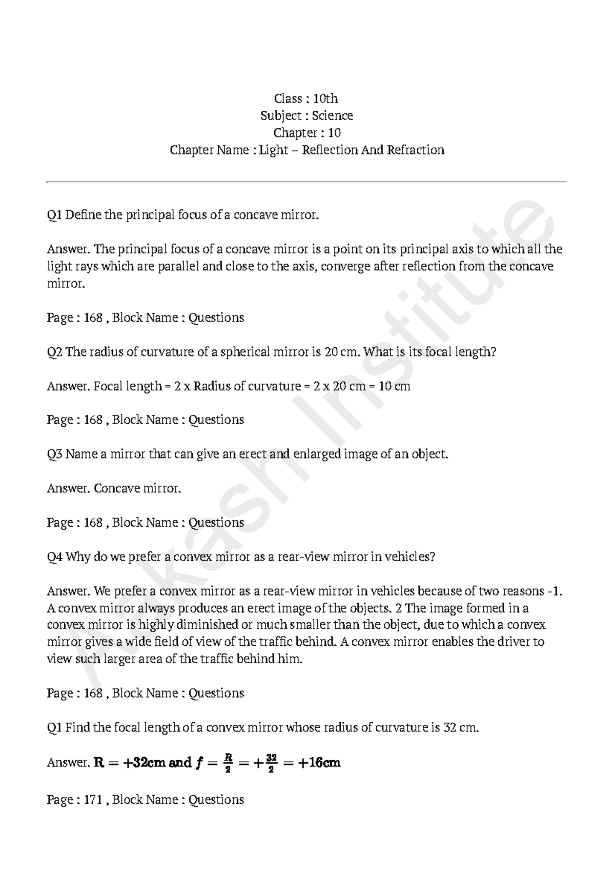 Ncert solution cbse class 10 sci chap 10 - Class : 10th Subject ...