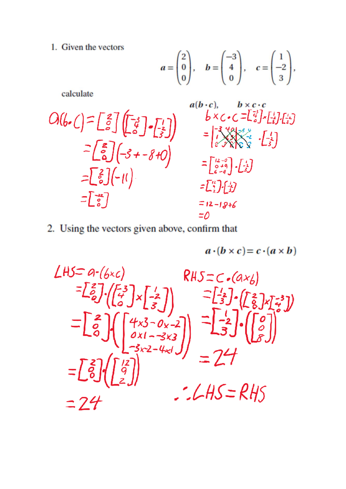 Vectors 2 Worksheet - MZB125 - Studocu
