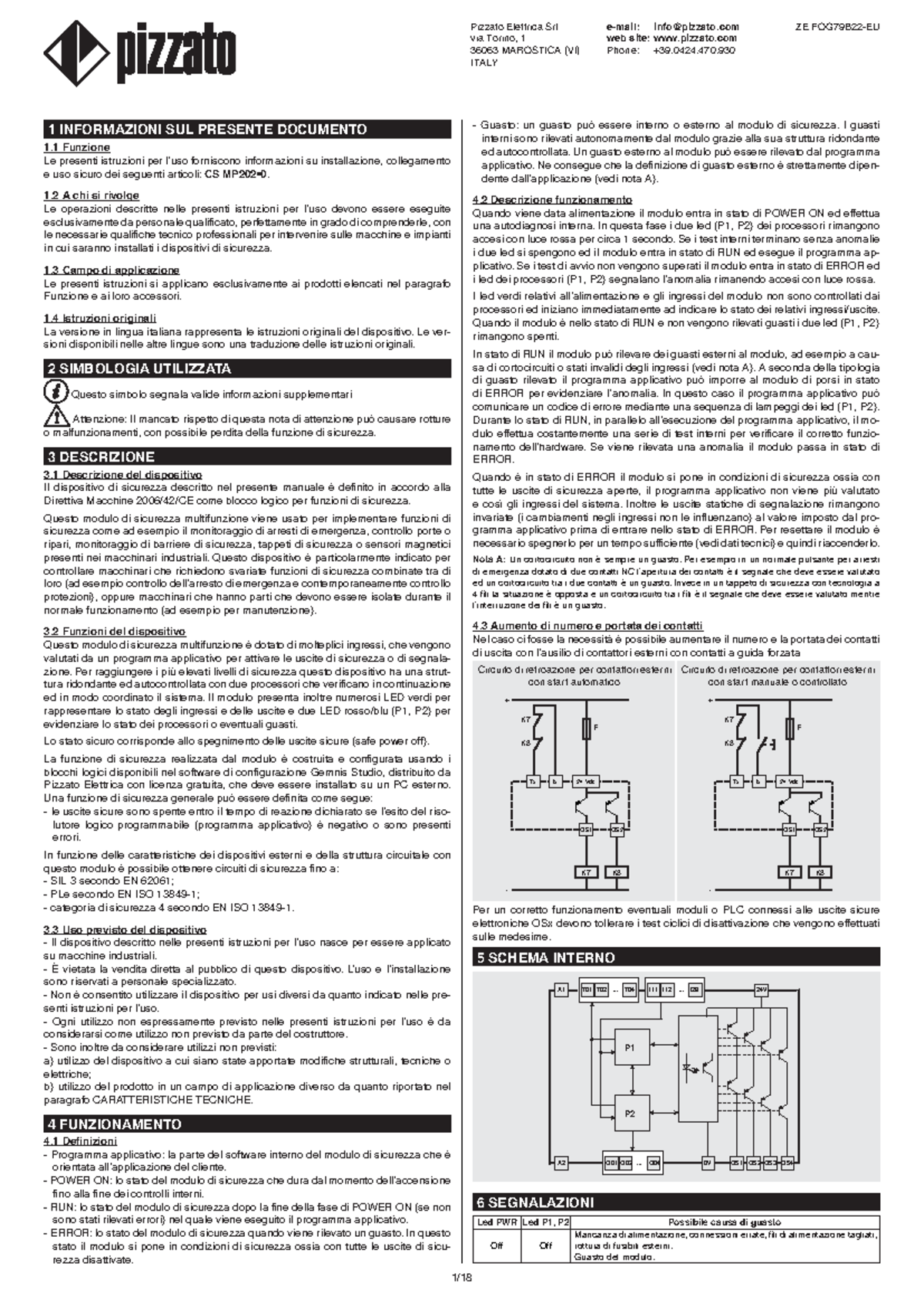 Pizzato Modulodeseguridad - Pizzato Elettrica Srl via Torino, 1 36063 ...