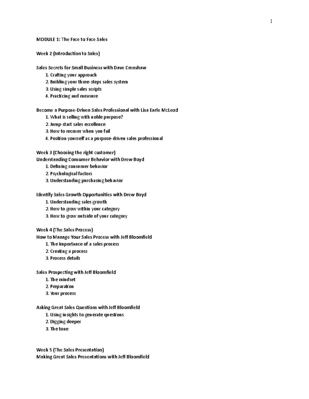 Study guide - Summary Contemporary Selling - MODULE 1: The Face to Face ...