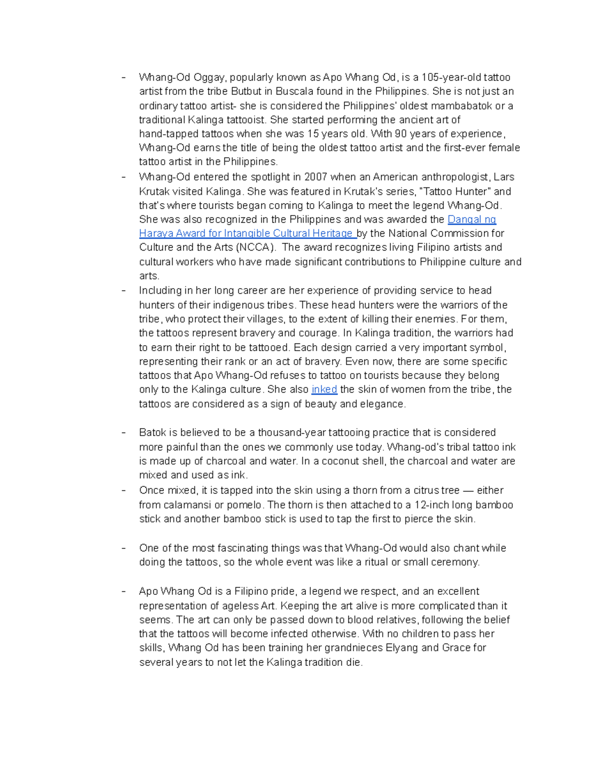 Artap #2 - art app - Whang-Od Oggay, popularly known as Apo Whang Od, is a 105-year-old tattoo ...