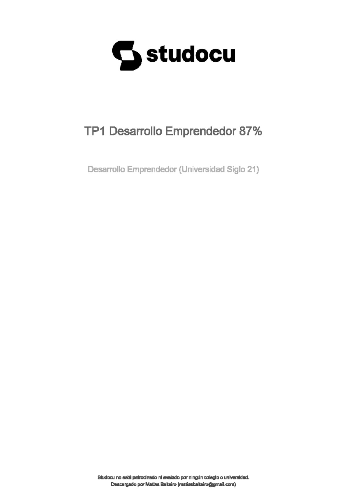 TP 1 DE - modelo rtas - respuestas tp 1 - Desarrollo Emprendedor - Studocu