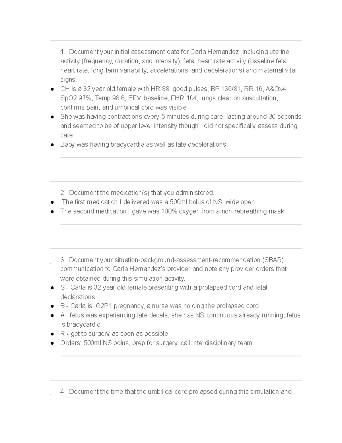 Carla H OB Vsim - vsim documentation - 1. Document your initial ...