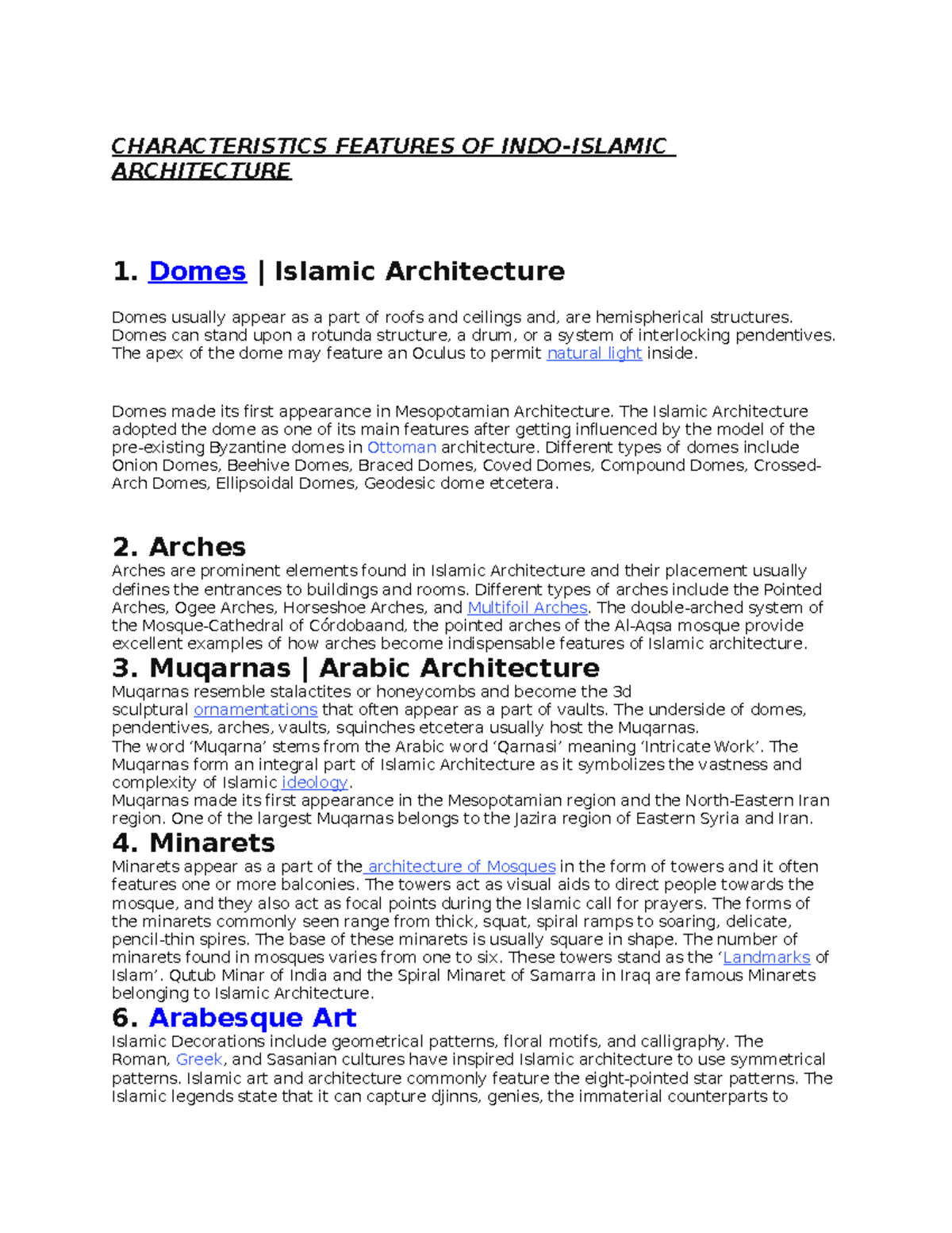 Islamic architecture - CHARACTERISTICS FEATURES OF INDO-ISLAMIC ...