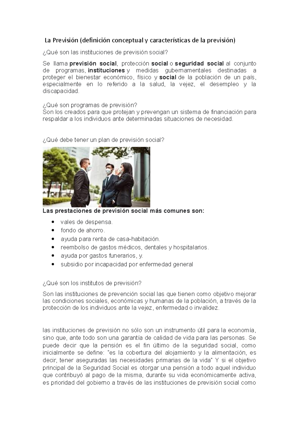 La Previsión Tarea - La Previsión (definición conceptual y ...
