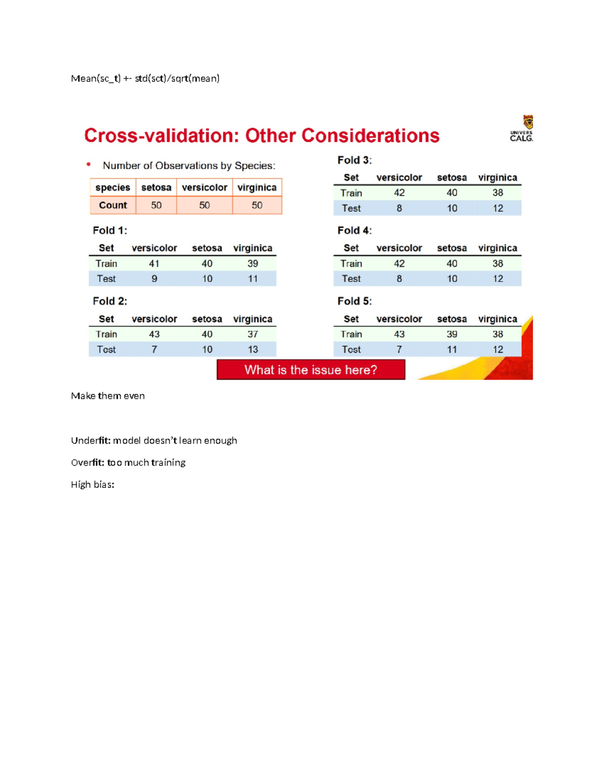 ENSF 444 Notes - xxxxxxxxxxxxxxxxxx - Mean(sc_t) +- std(sct)/sqrt(mean ...