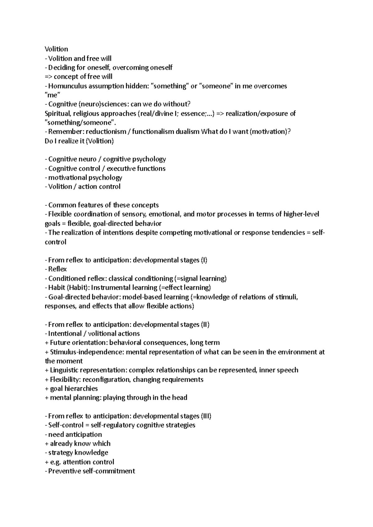 Volition - Introductory Psychology - Volition Volition and free will ...