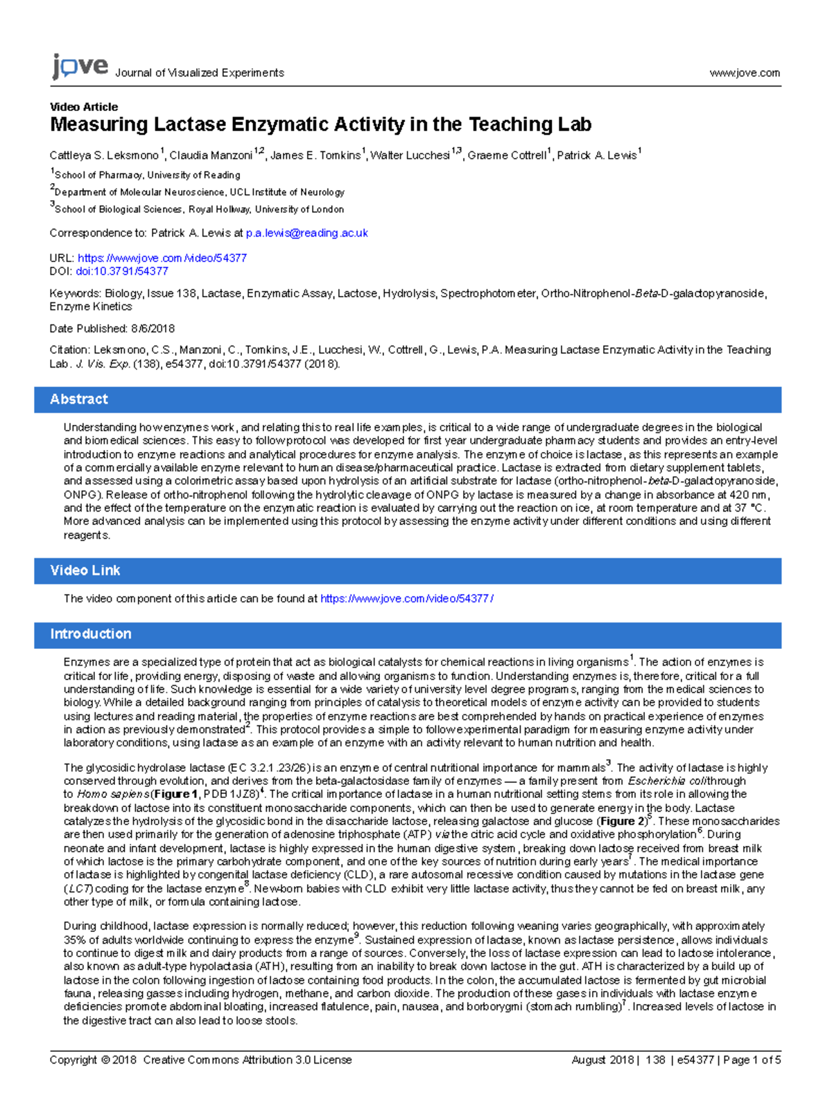 Measuring Lactase Enzymatic Activity in the Teachi - Leksmono 1 ...
