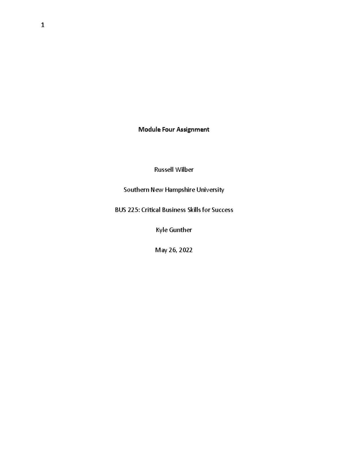 BUS225 Module Four Assignment - Module Four Assignment Russell Wilber ...