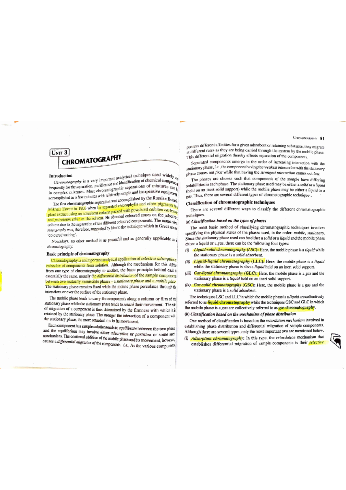 4th sem Chemistry - m3 - Chromatography - Bsc physics - Studocu