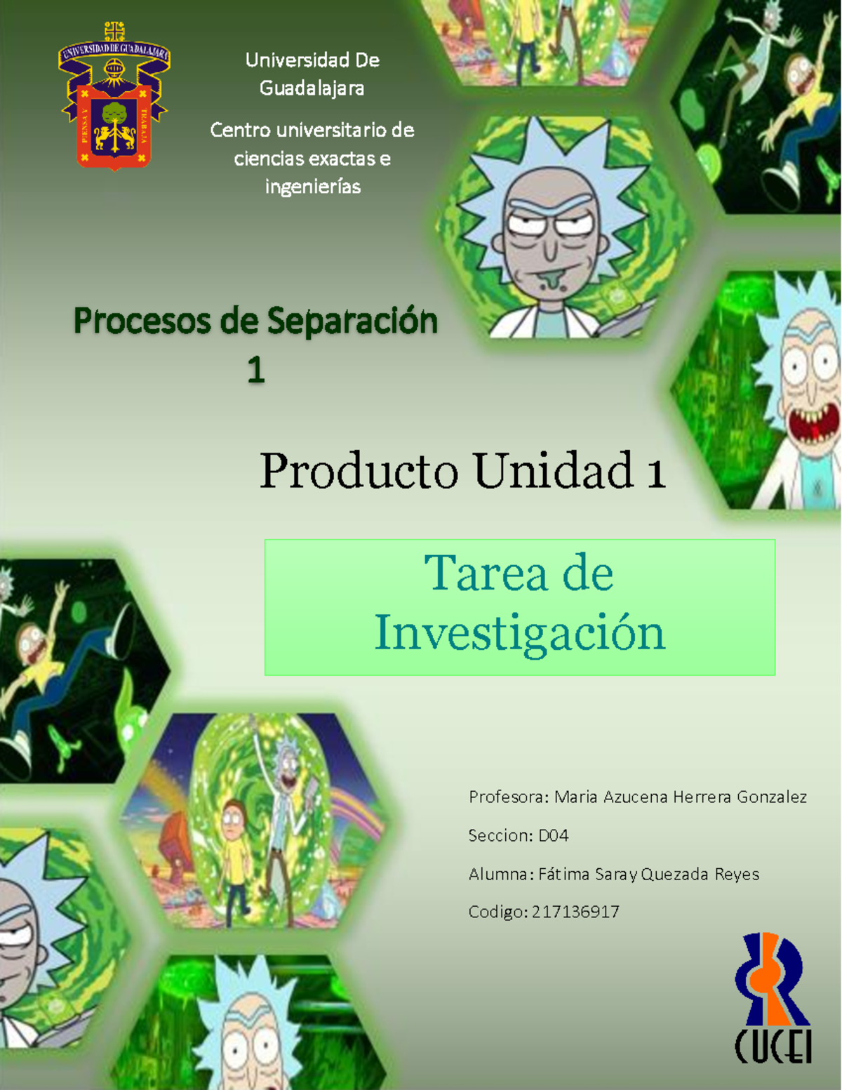 Producto de Unidad 1 Quezada Fatima - Tarea de Investigación Producto ...