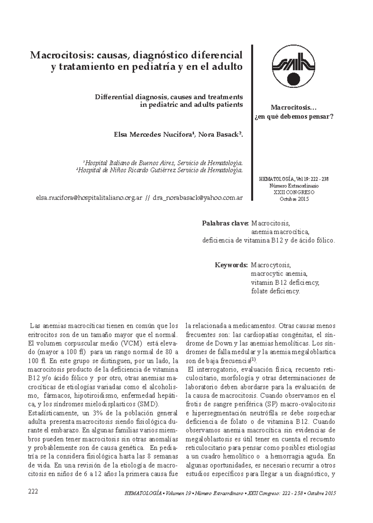 Macrocitosis-Hematología - Macrocitosis: causas, diagnóstico ...