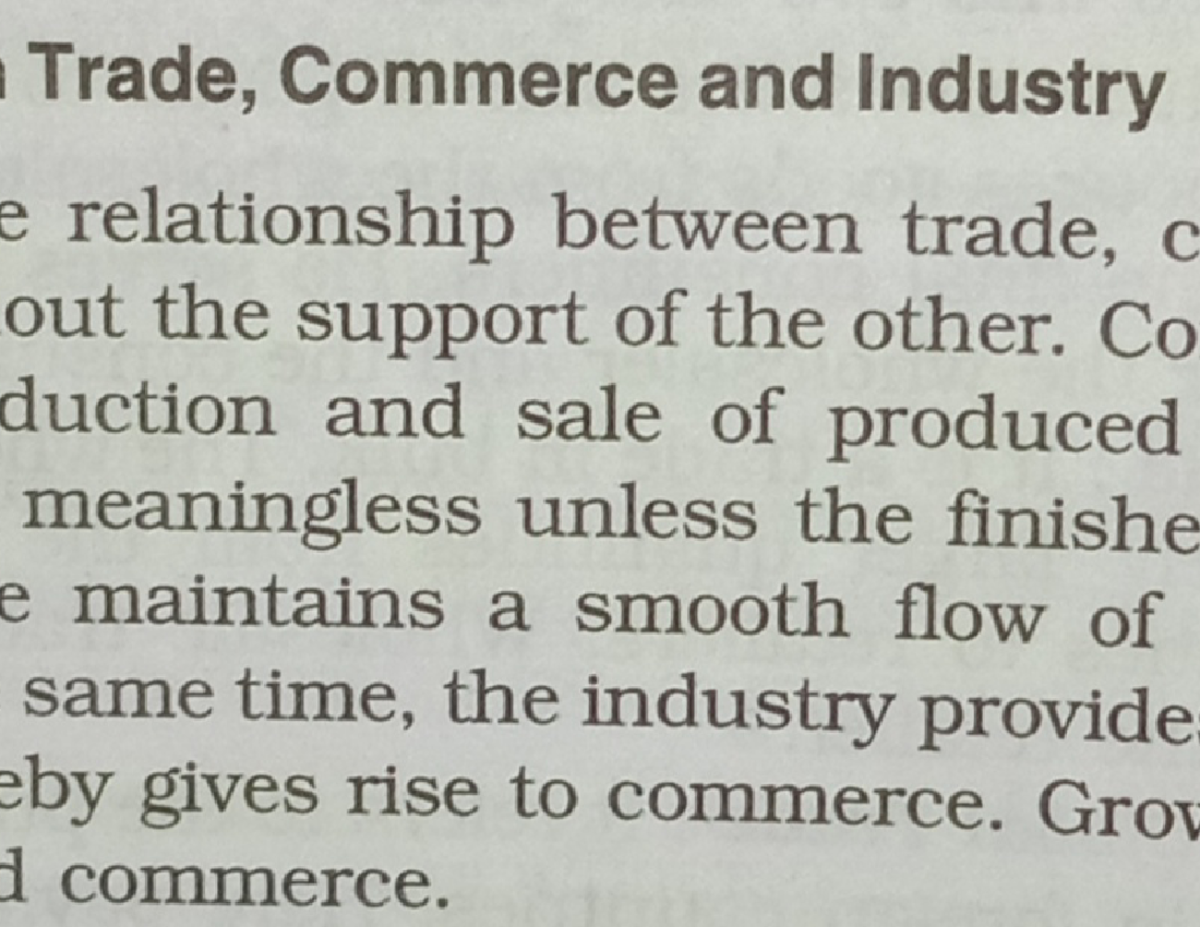 Inter relationship between Trade,commerce and industry - Bachelor of ...