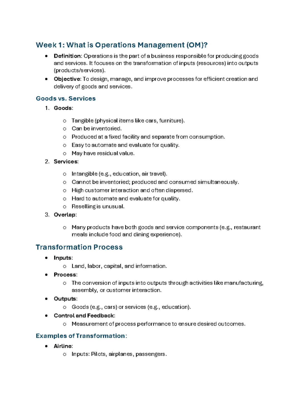 Dao2703 notes week 1-6 - Brief summary of course content - Week 1: What ...