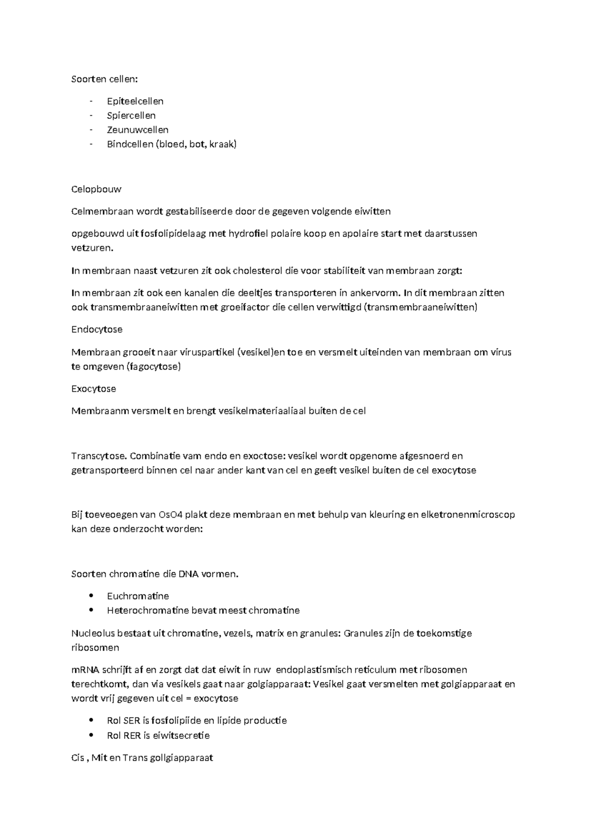 Soorten cellen 1 1 - hjbäi h#uhuo - Soorten cellen: - Epiteelcellen ...