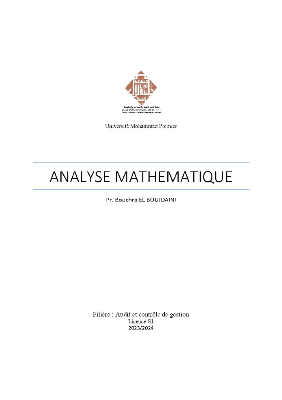 Analyse-B - le cours d'analyse mathematique - Reall ak I.VEU A Faculte ...