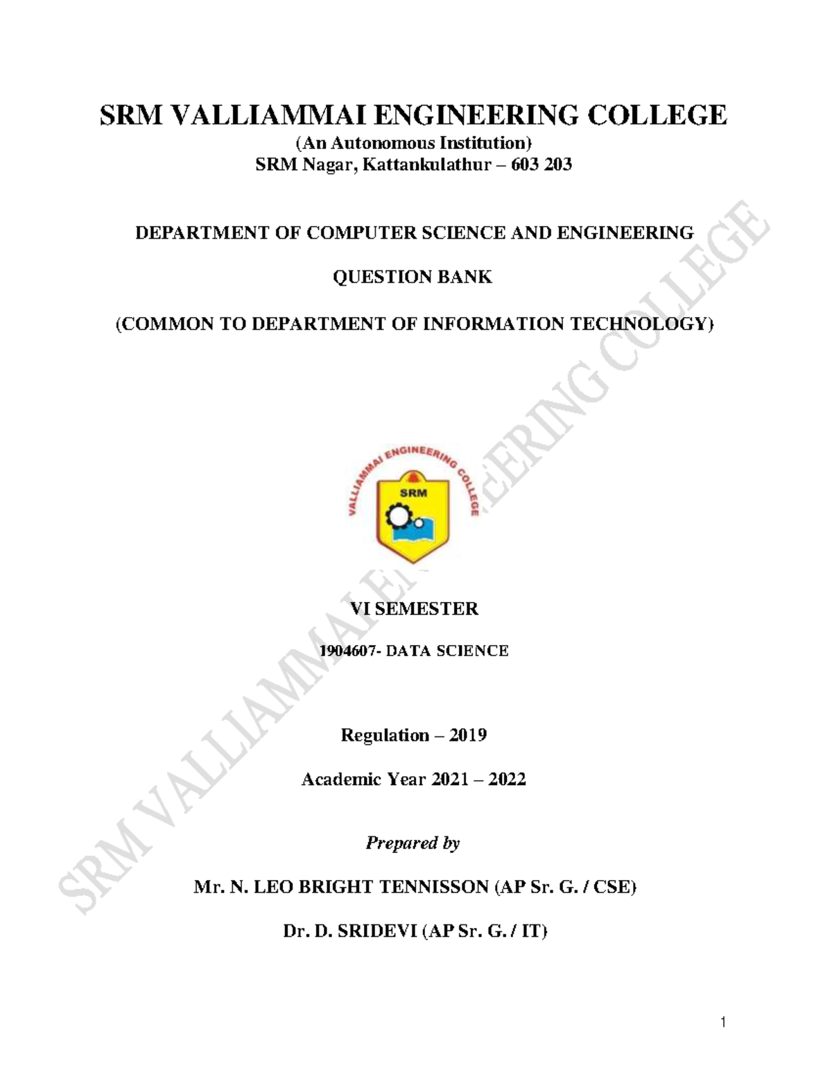 1904607-data-science - SRM VALLIAMMAI ENGINEERING COLLEGE (An ...