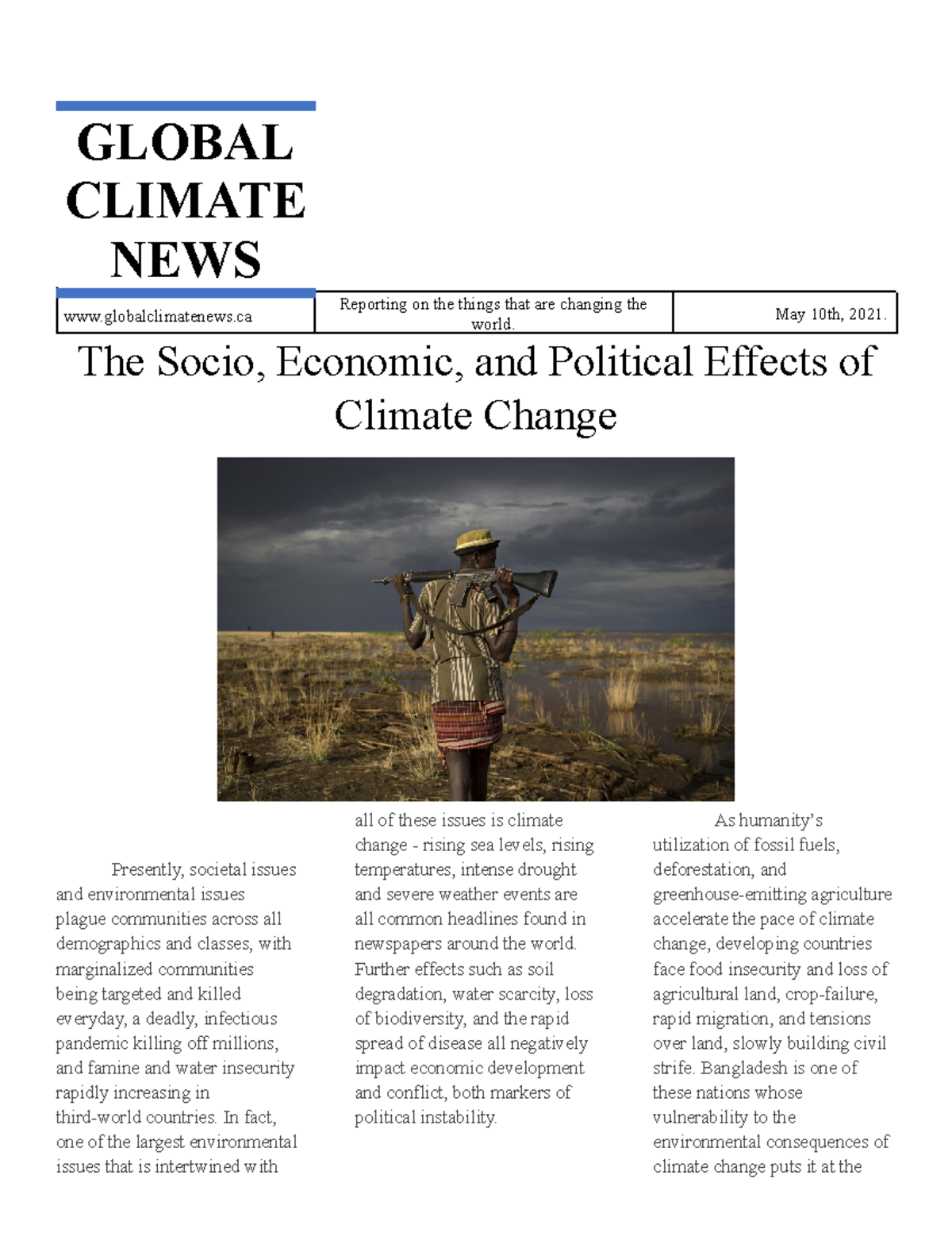 The Socio, Economic and Political Effects of Climate Change - GLOBAL ...