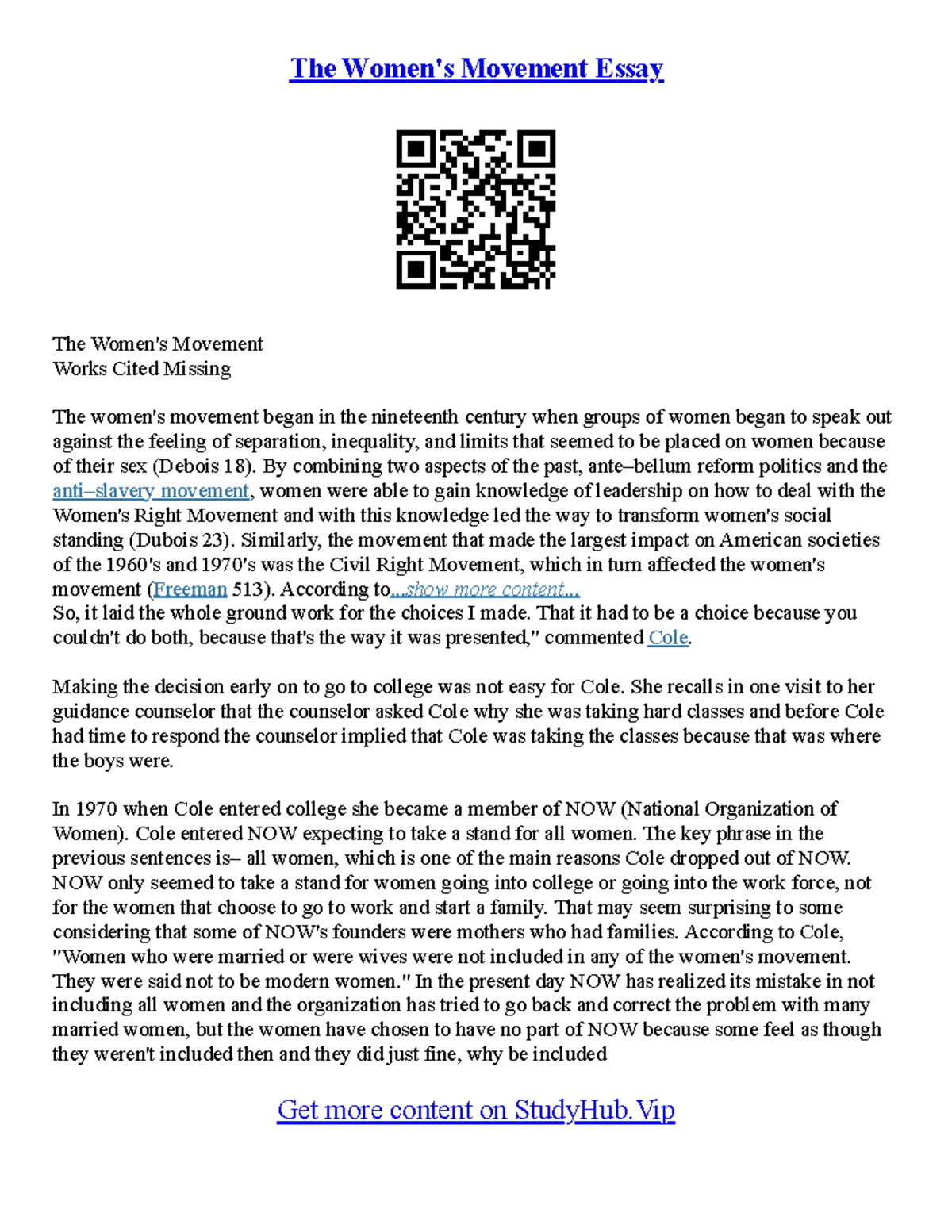 Woman Suffrage Movement Essay - The Women's Movement Essay The Women's ...