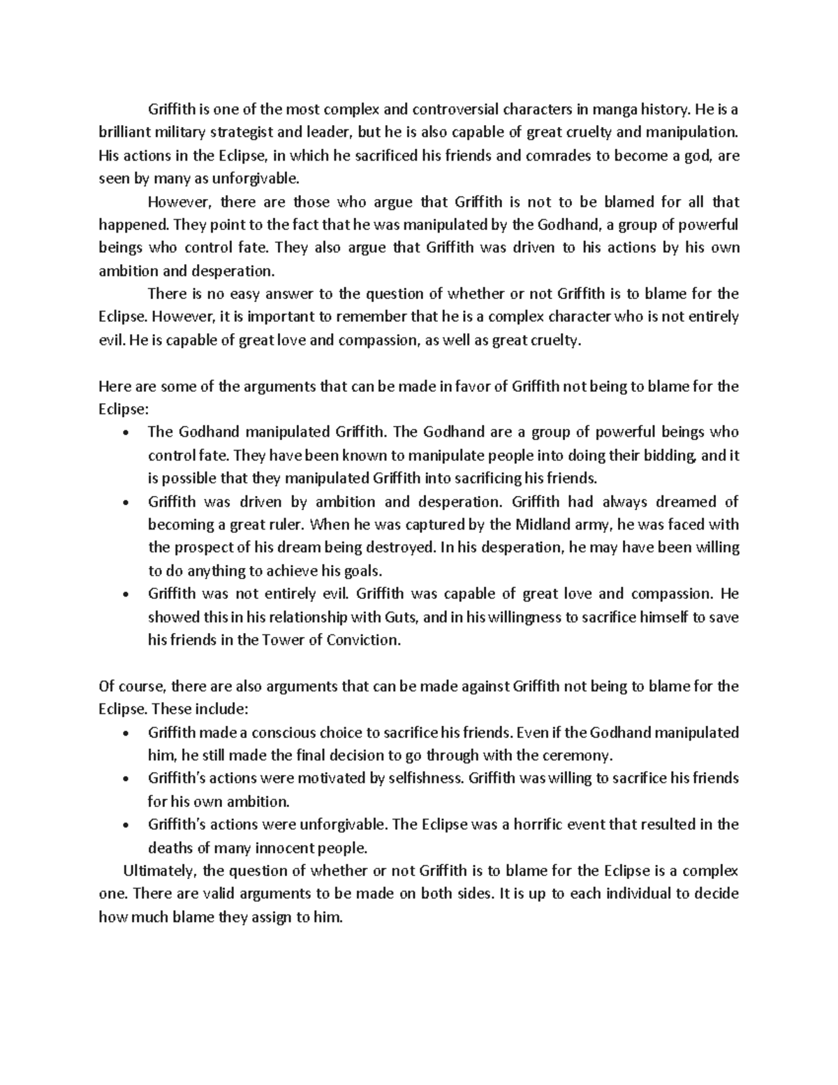 Griffith Berserk Theory - Griffith is one of the most complex and ...