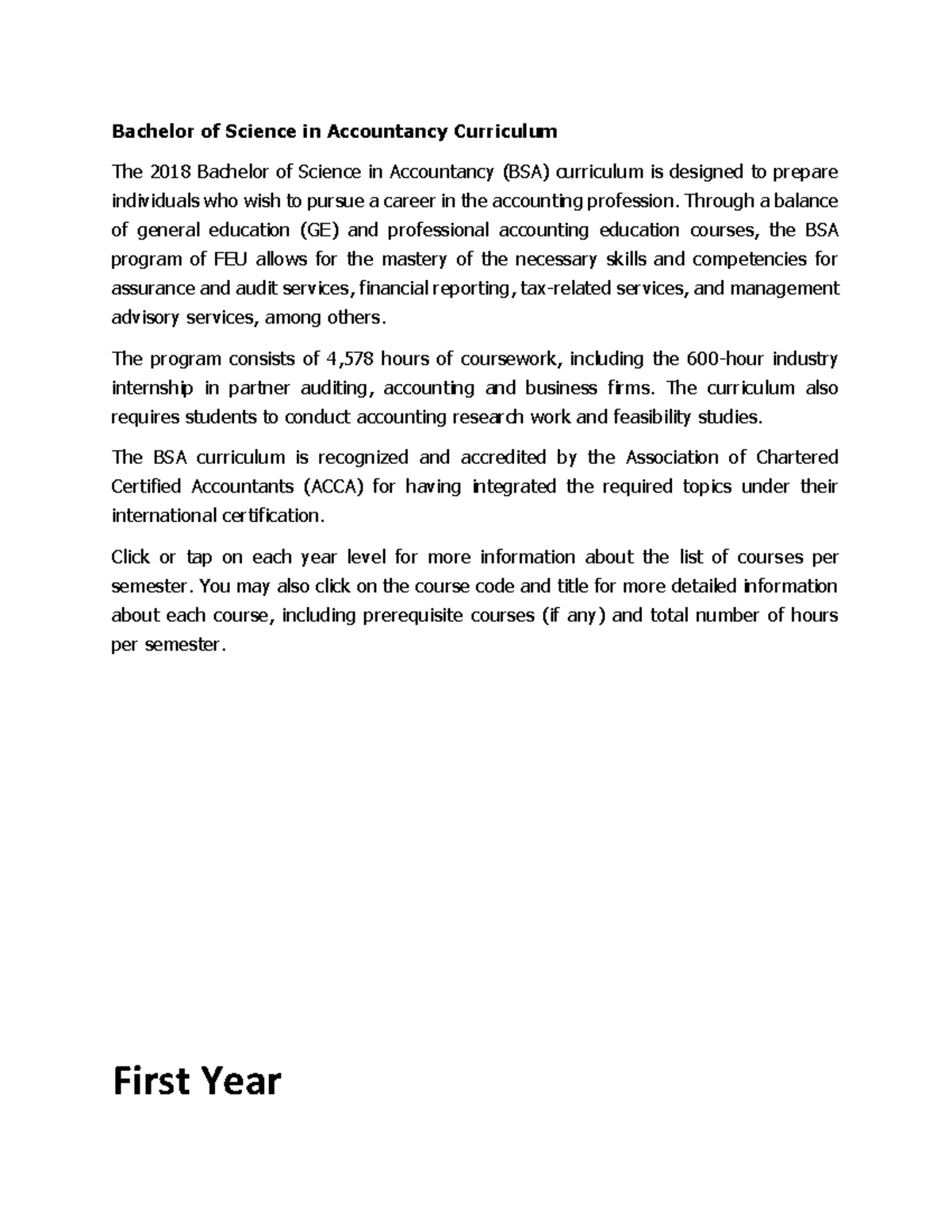 BSA- Curriculum - This document is intended only for BSA students ...