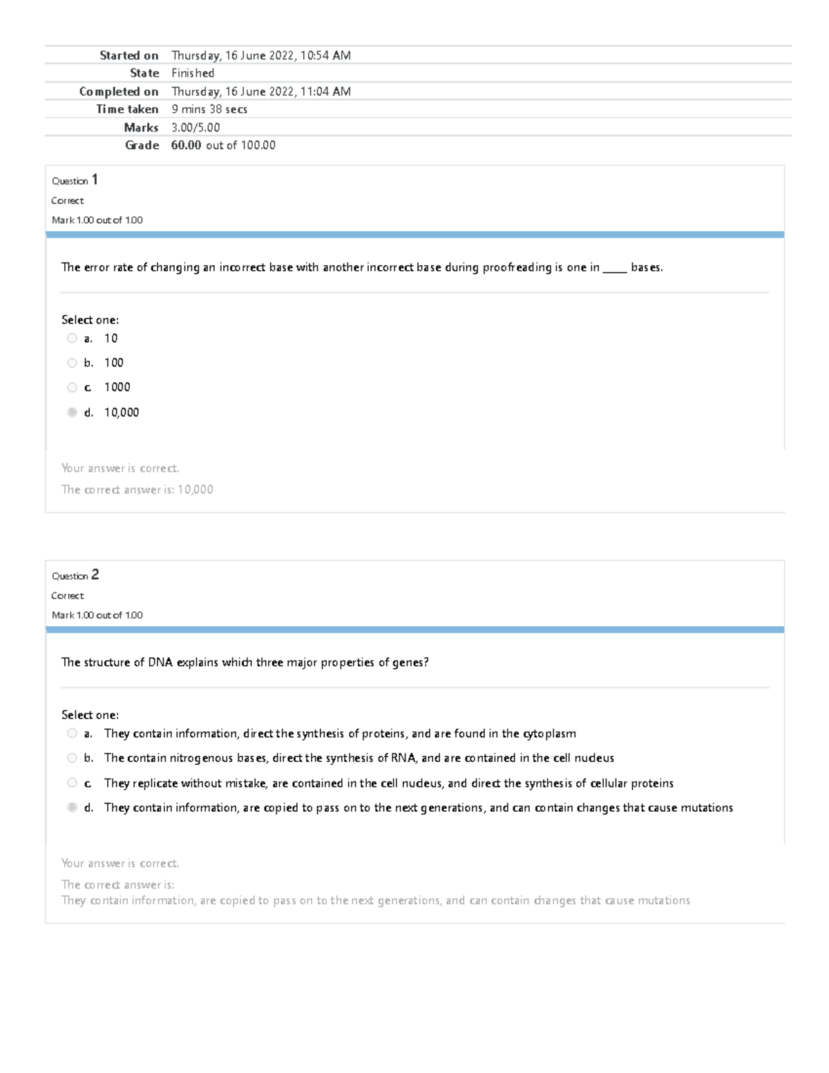 HS 4212 Self-Quiz Unit 1Attempt review - Started on Thursday, 16 June ...