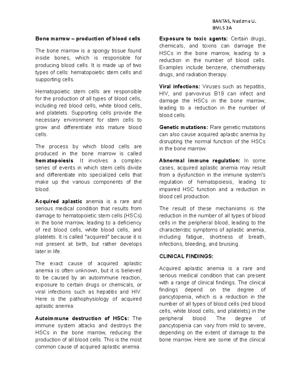 Handouts-reporting - just handouts - BMLS 3A Bone marrow – production ...