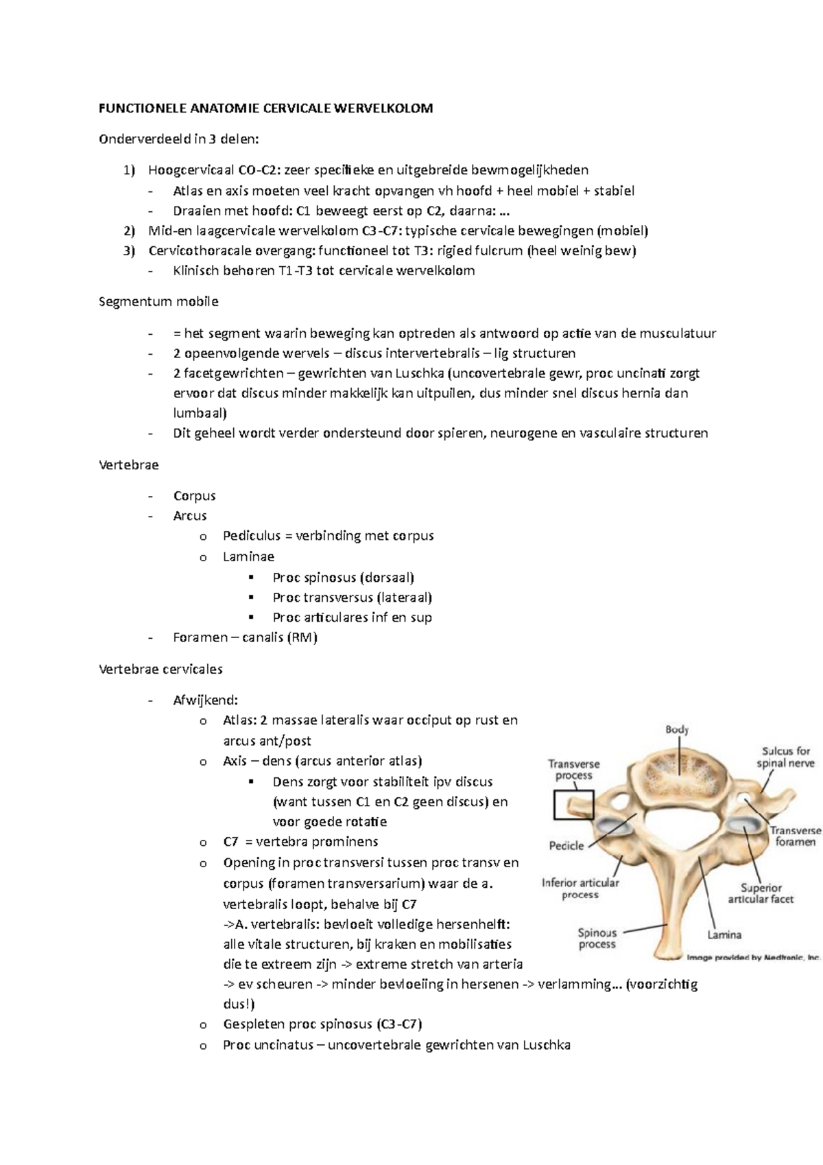 Barbara cagnie wervelzuil - FUNCTIONELE ANATOMIE CERVICALE WERVELKOLOM ...