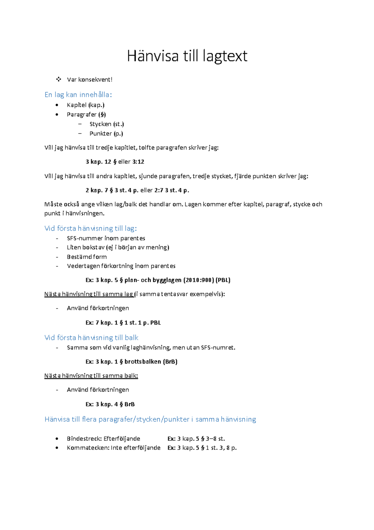 Hänvisa 5 - Hjälp till hur man hänvisar till lagar, paragrafer m.m ...