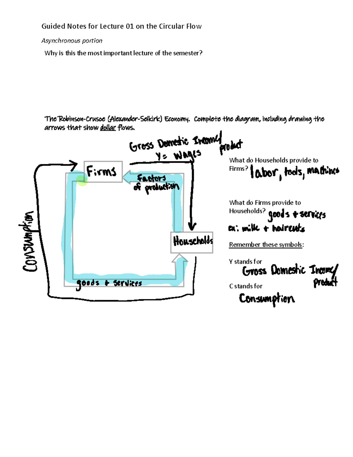 Guided Notes for Lectures before first exam - Guided Notes for Lecture ...