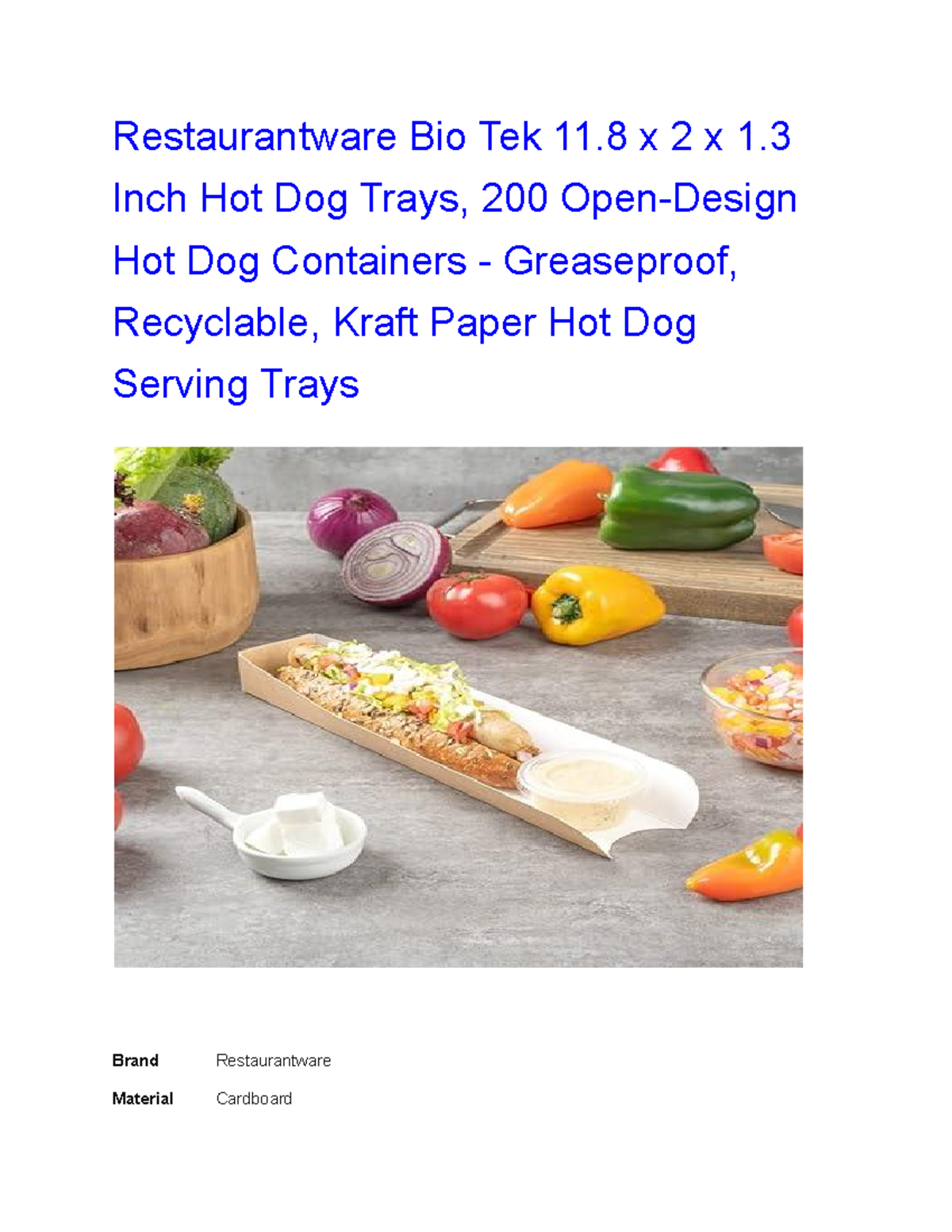 Restaurantware Bio Tek 11.8 x 2 x 1.3 Inch Hot Dog Trays ...